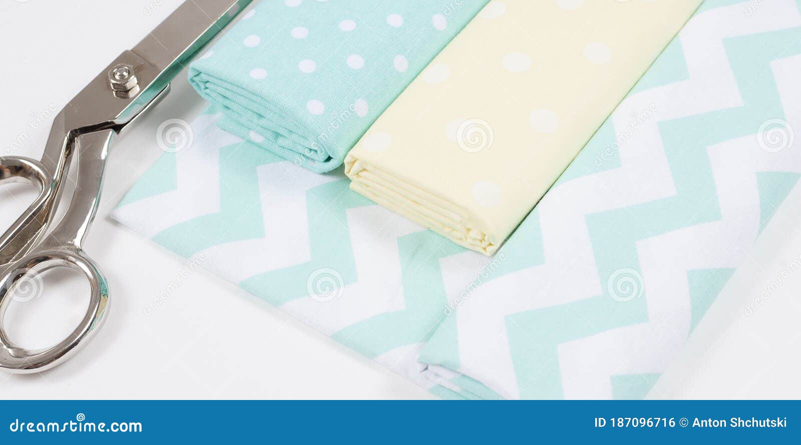 Vintage Scissors on Cotton Fabric Stock Photo - Image of tailor ...