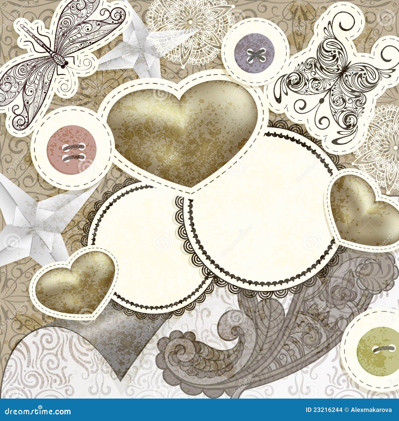 Vintage Scrap Template Design Vector Illustration | CartoonDealer.com ...