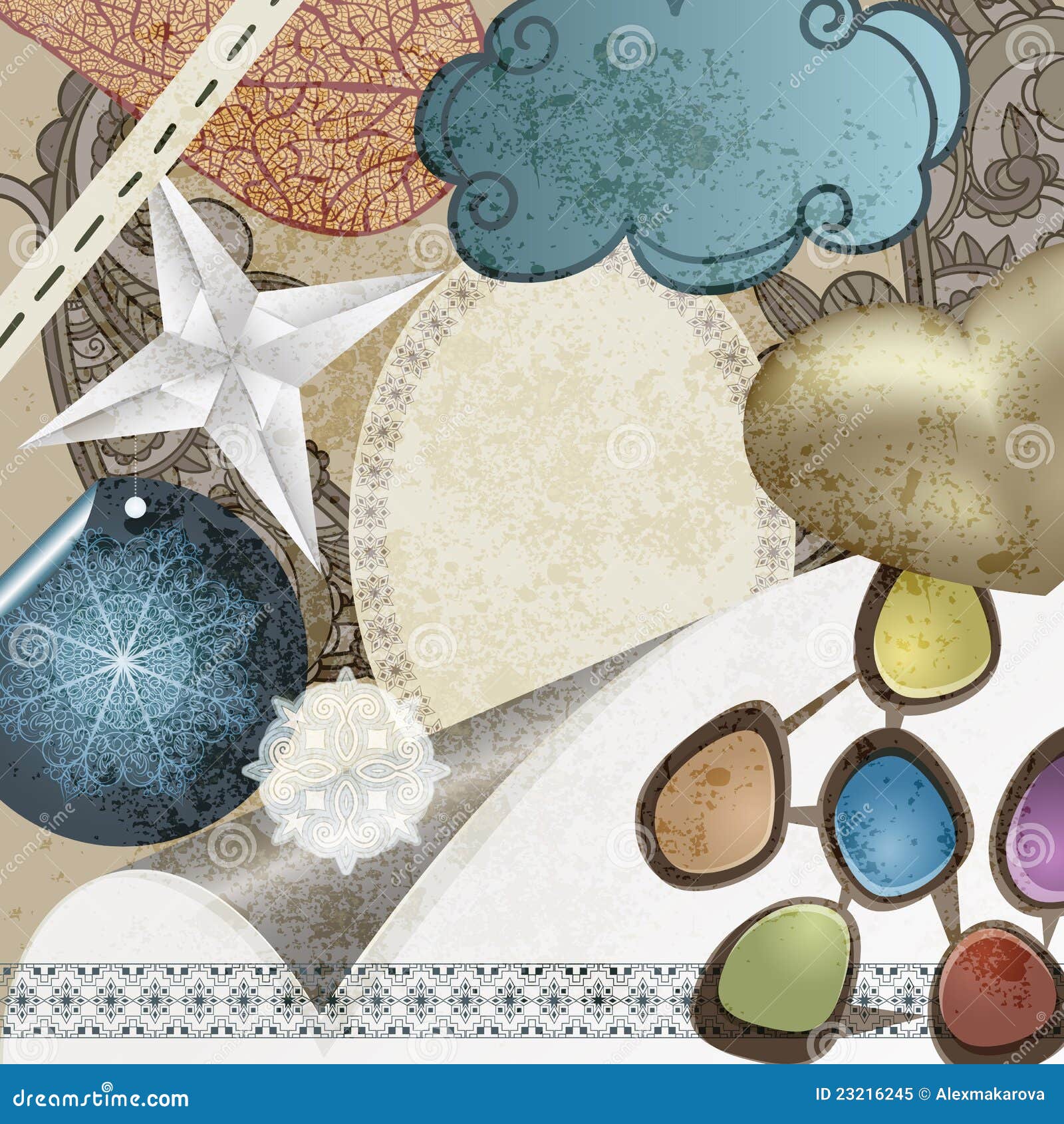 Vintage Scrap Template Design Vector Illustration | CartoonDealer.com ...