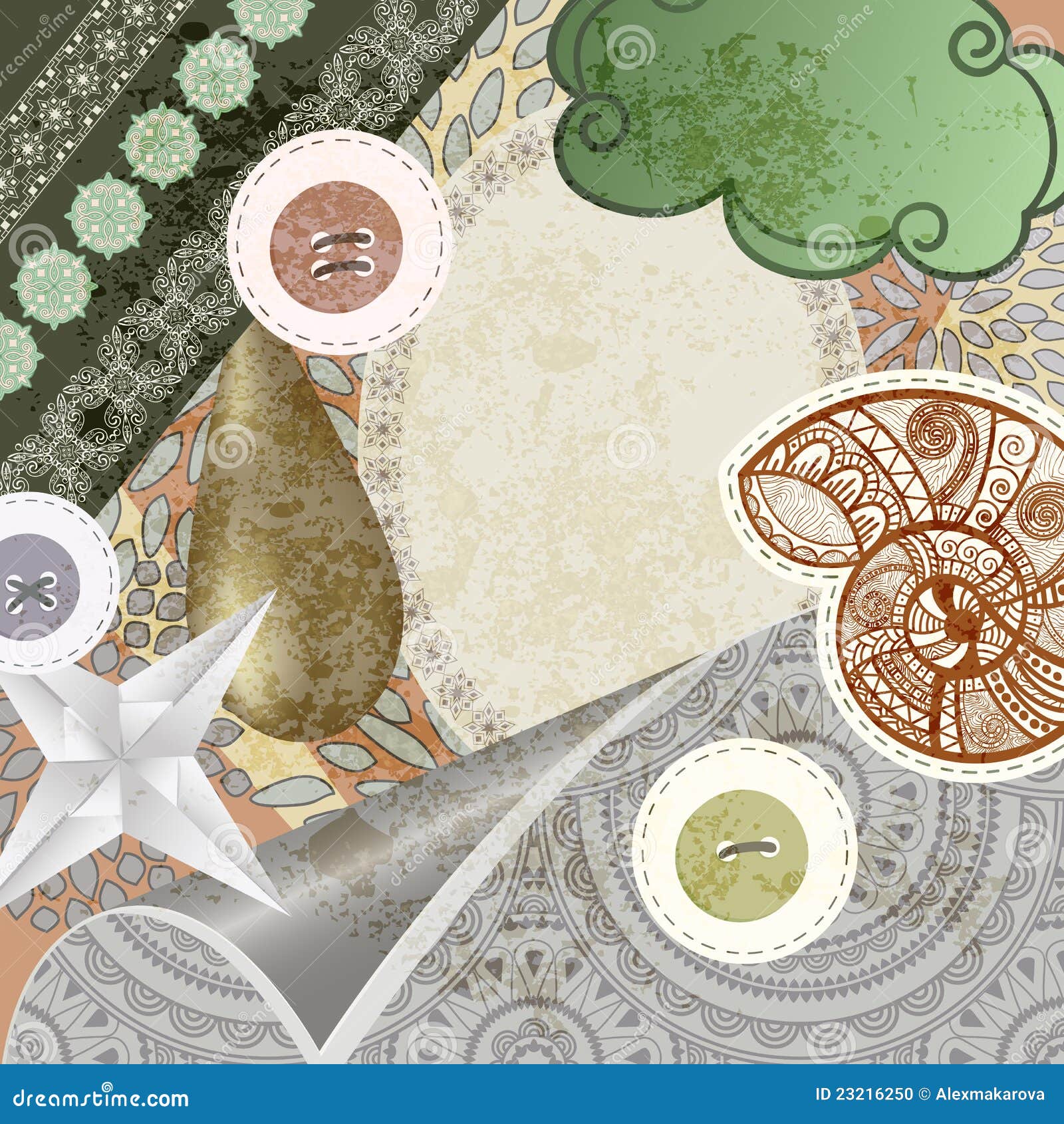 Vintage Scrap Template Design Stock Vector - Illustration of button ...