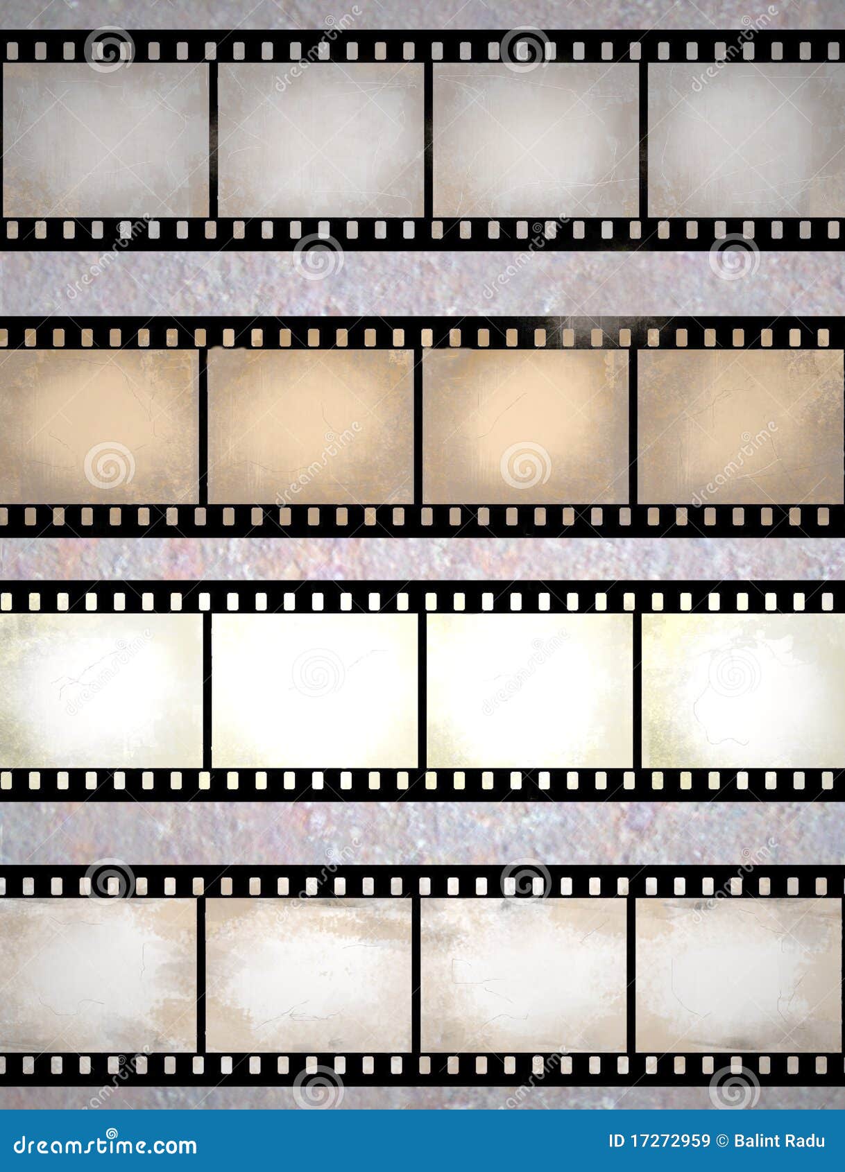 Vintage Scratched Film Strips Stock Illustration - Illustration of ...