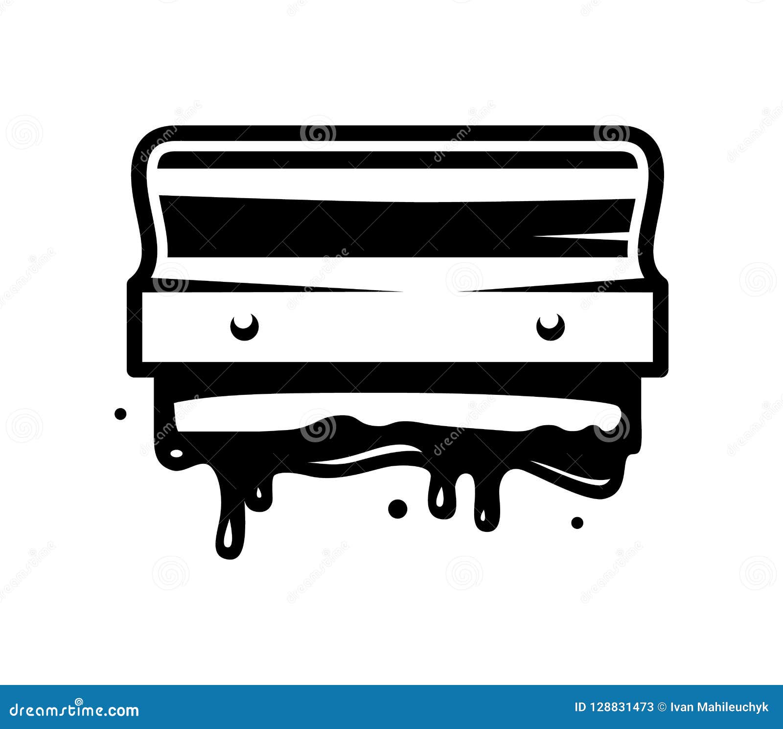 Vintage Screen Printing Squeegee Template Stock Vector - Illustration ...
