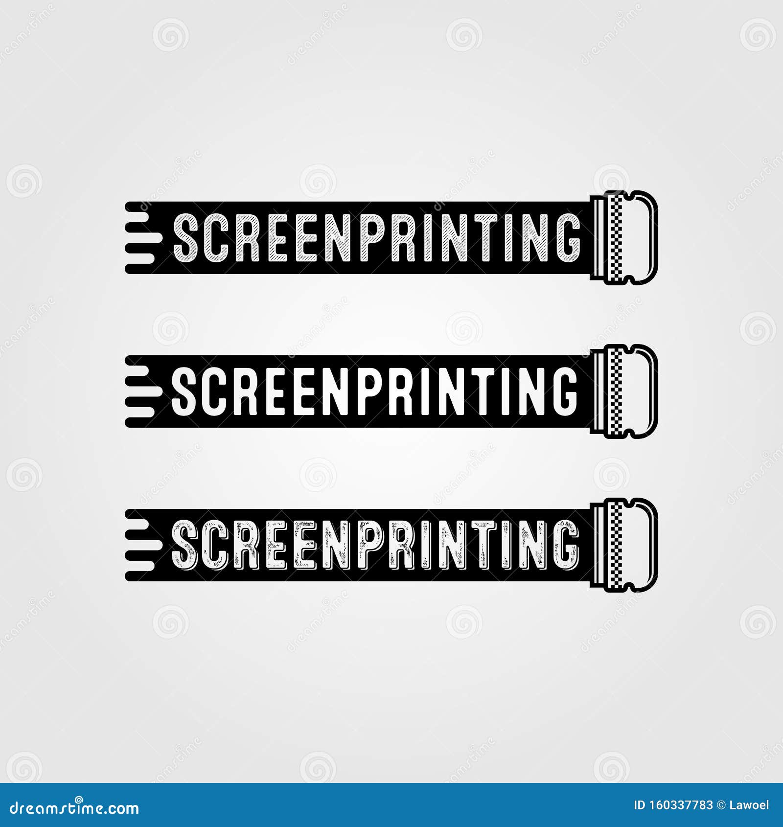 Vintage Screen Printing Vector Logo Sign Design Illustration Stock ...