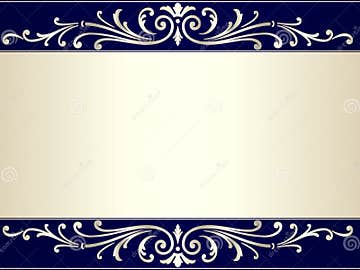 Vintage Scroll Background in Silver Beige and Blue Stock Vector ...