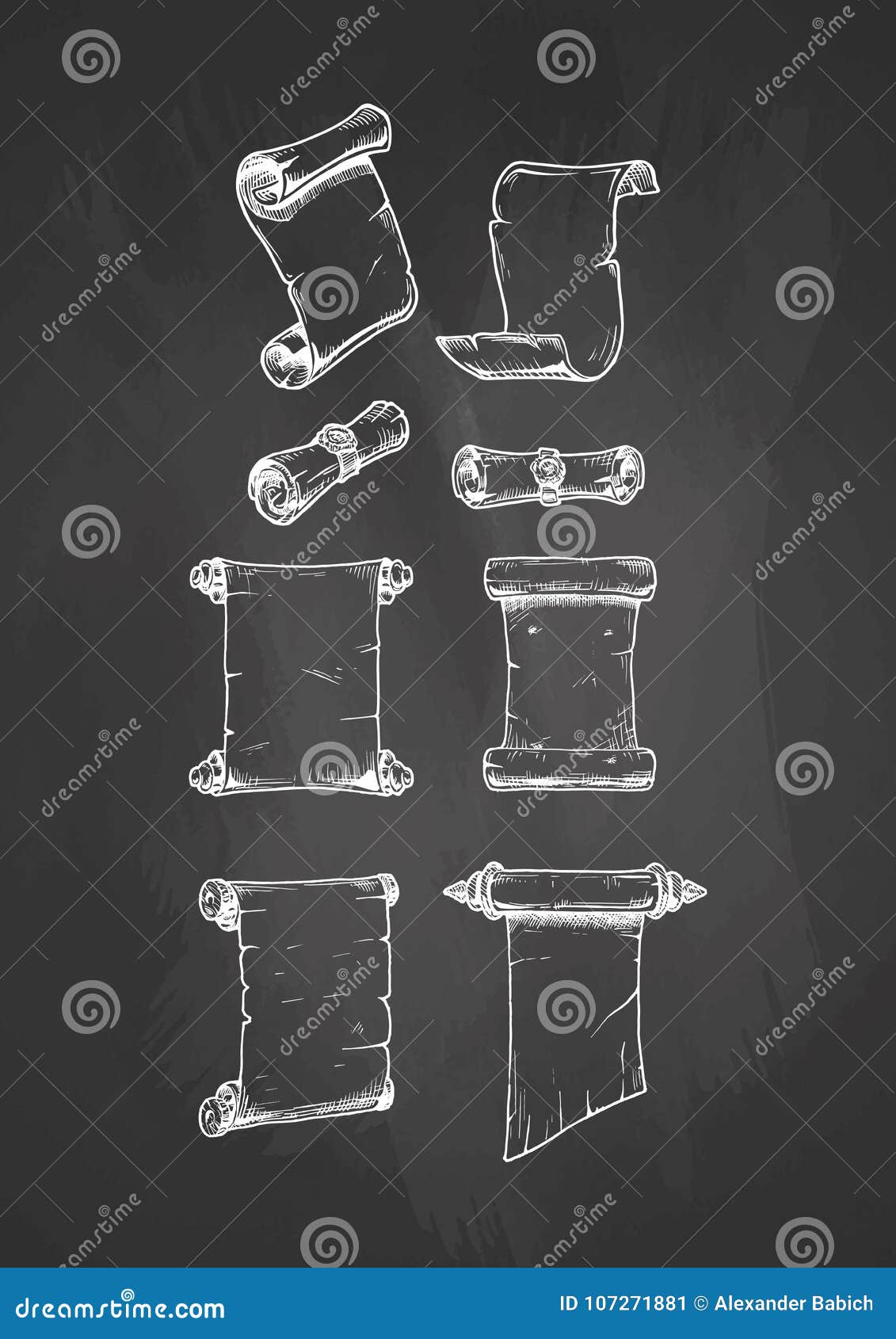 Vintage Scroll on Blackboard Stock Vector - Illustration of line ...
