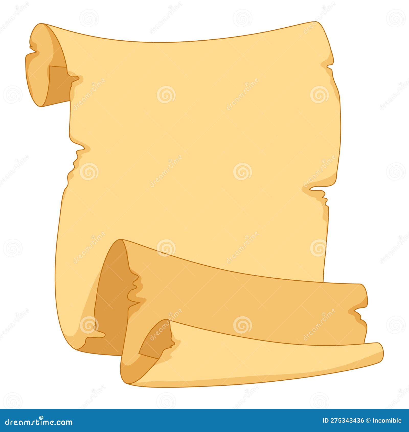 Vintage Scroll Illustration. Image of Papyrus or Paper Ancient Stock ...