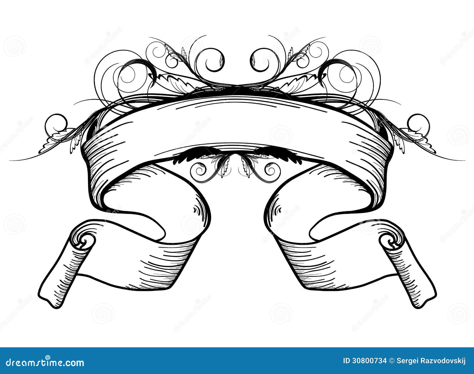 Vintage Scroll Ribbon stock vector. Illustration of swirl - 30800734