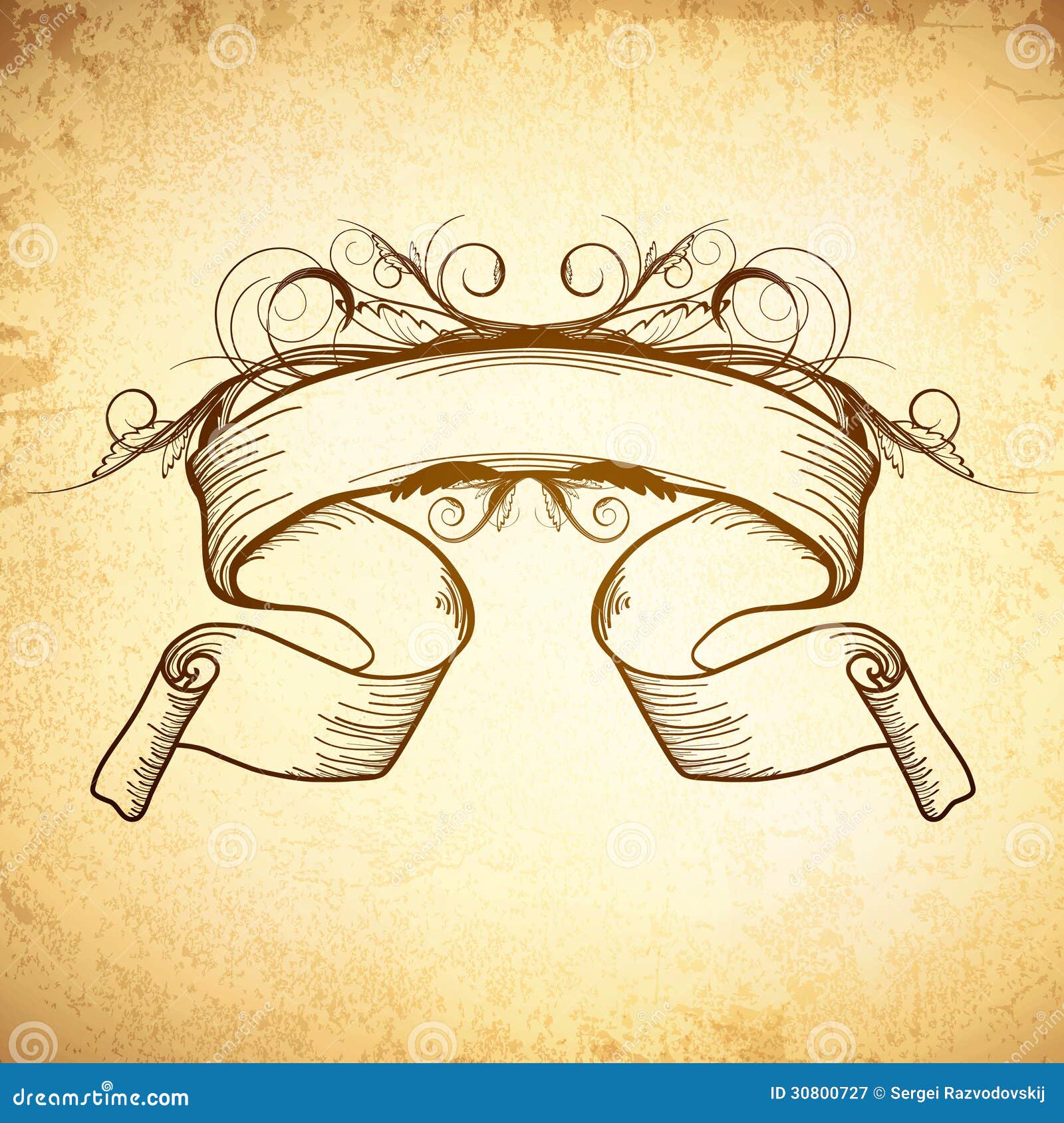 Vintage Scroll Ribbon stock vector. Illustration of manuscript - 30800727