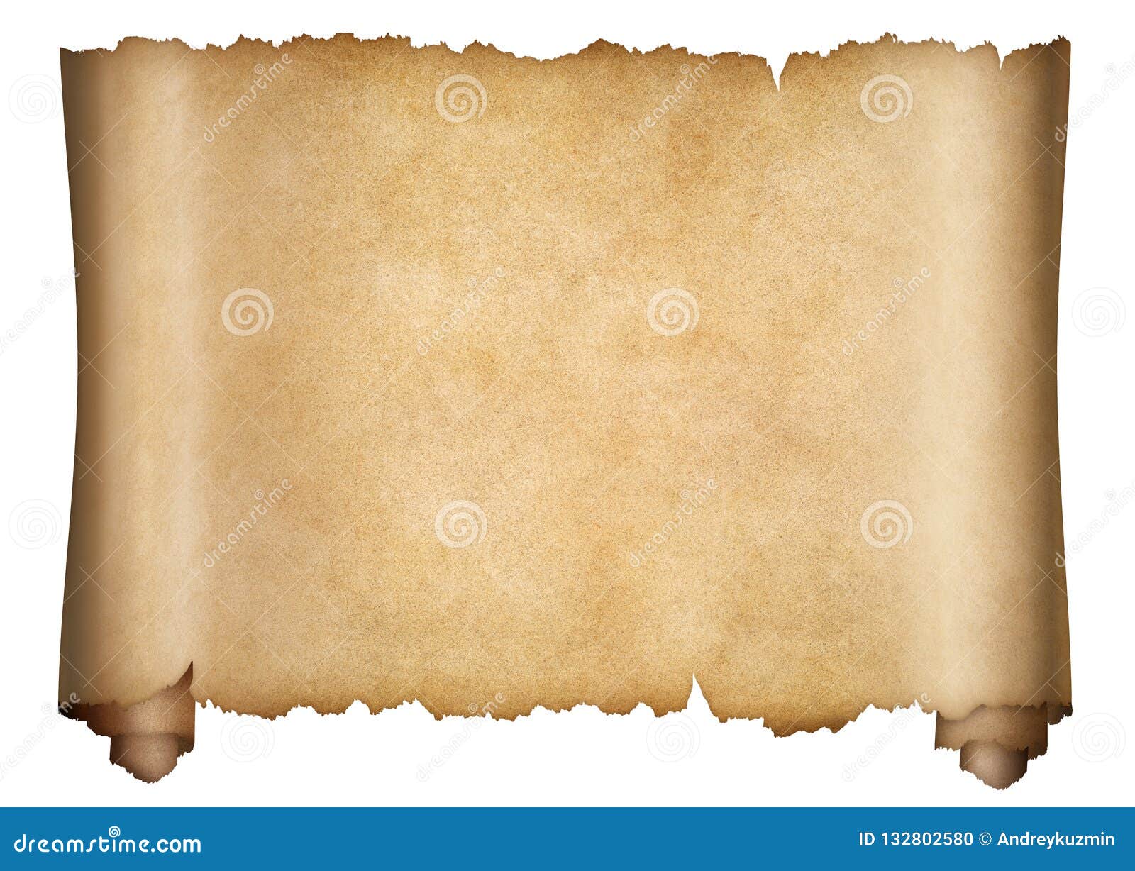 Vintage Scroll Top View Isolated On White Stock Photo | CartoonDealer ...
