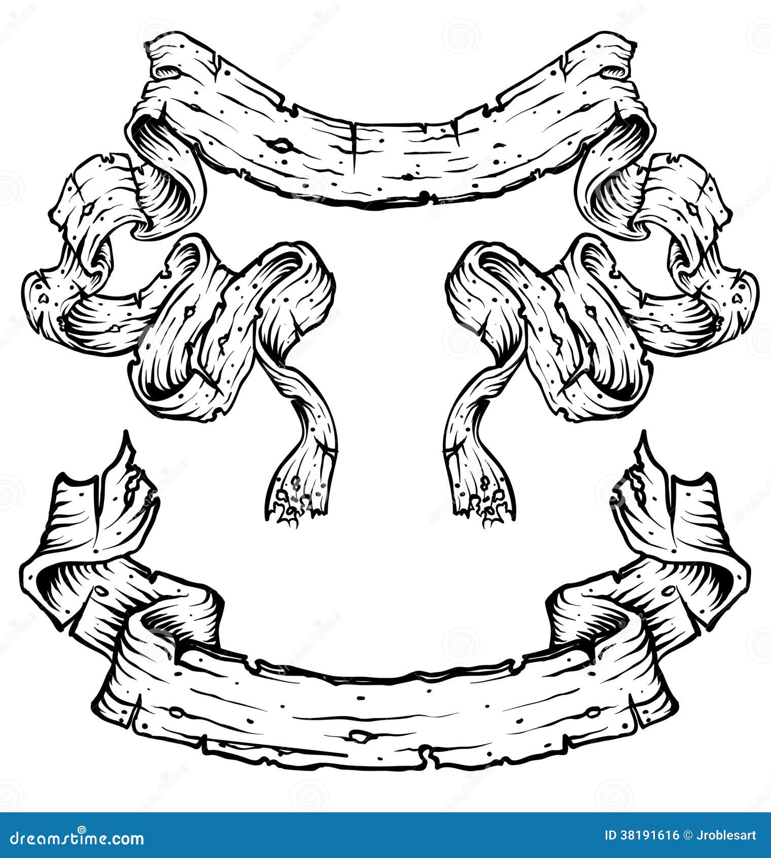 Vintage scrolls 2 stock vector. Illustration of insignia - 38191616