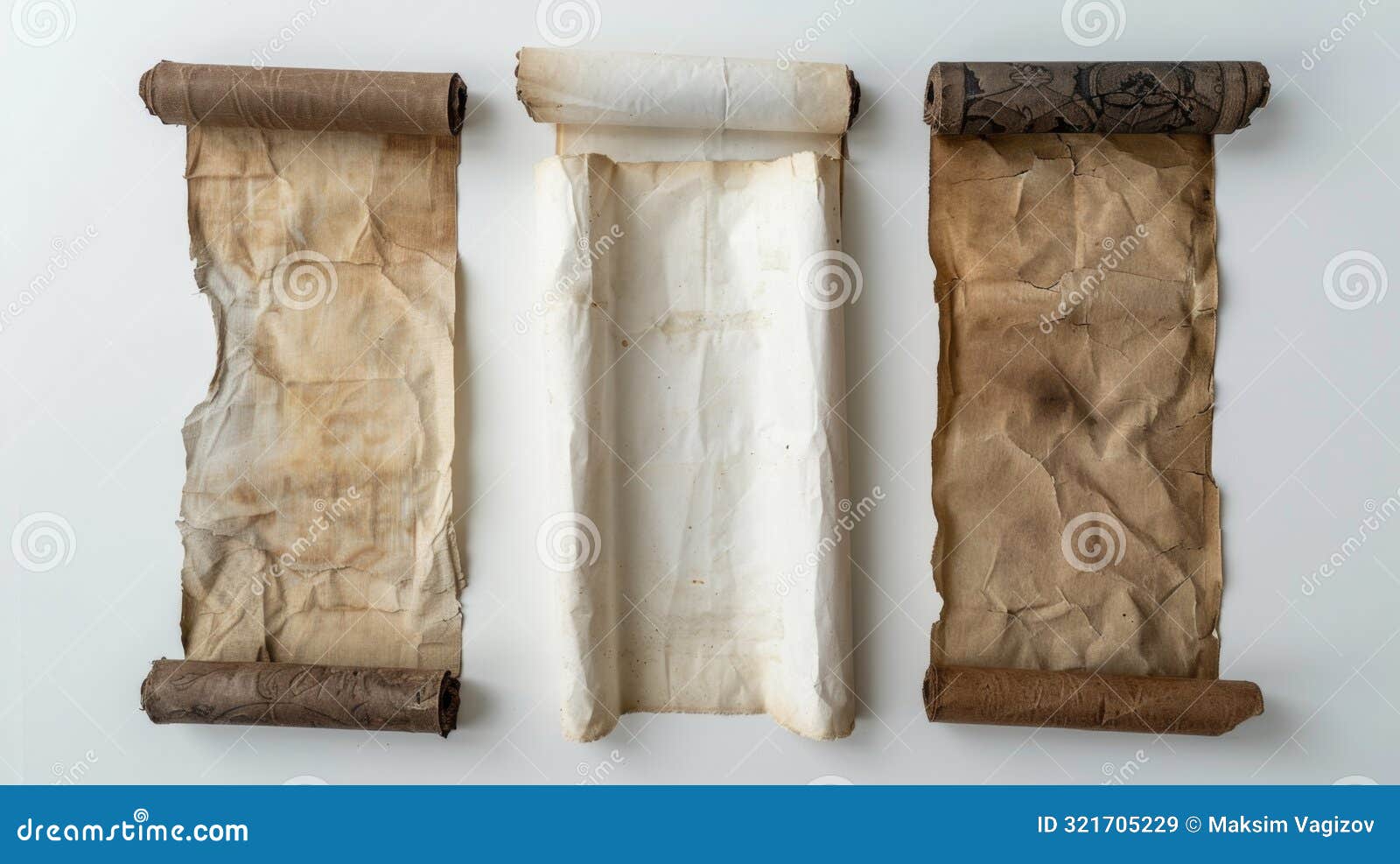 Vintage Scrolls with Blank Sheets, Generative AI Stock Image - Image of ...