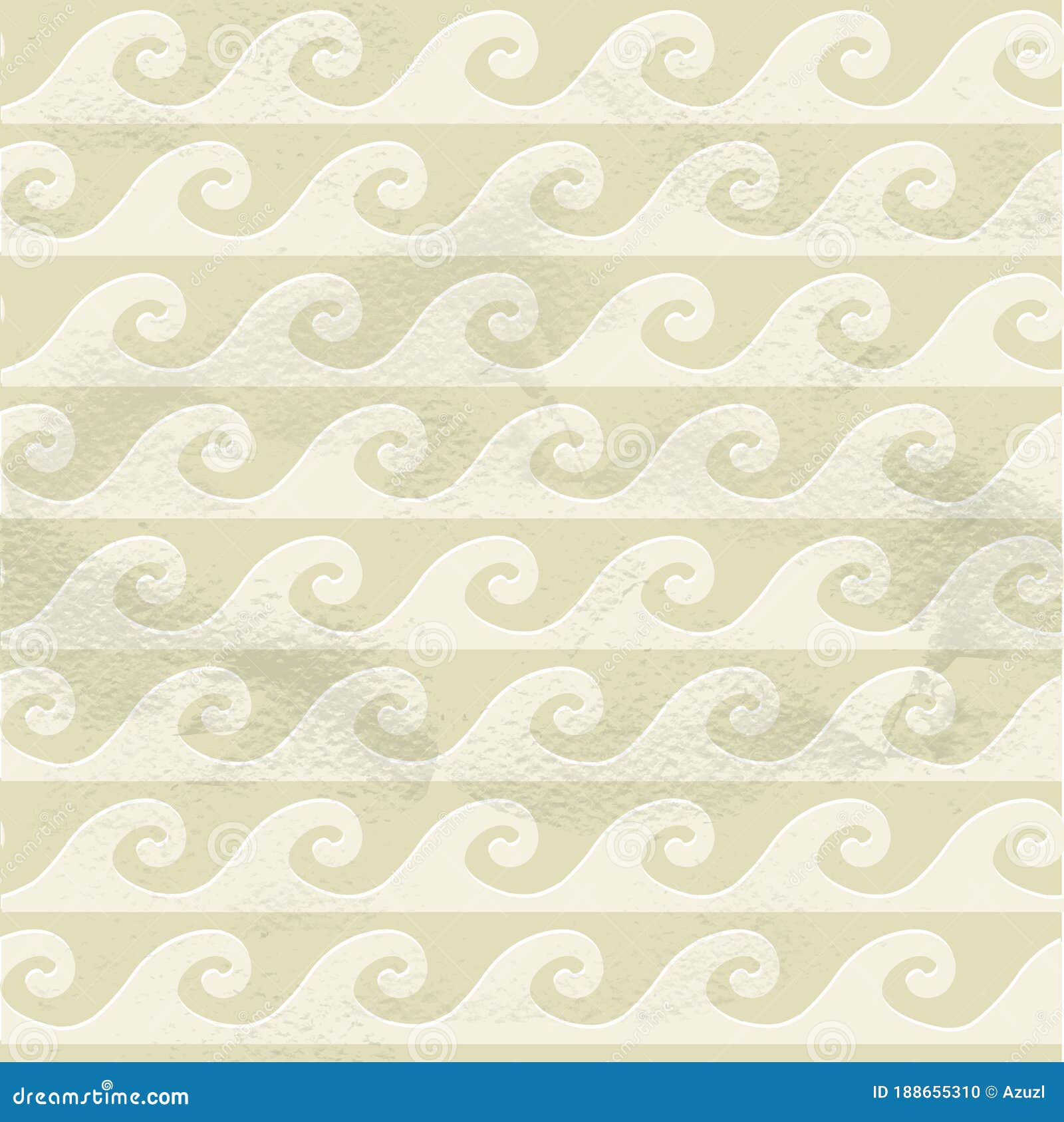 Vintage Seamless Beige Pattern from Waves Stock Vector - Illustration ...