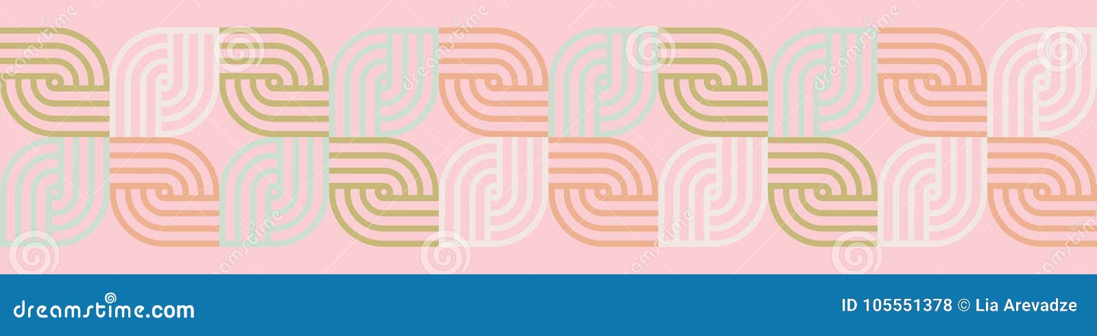 Vintage Seamless Colorful Horizontal Border. Stock Vector ...