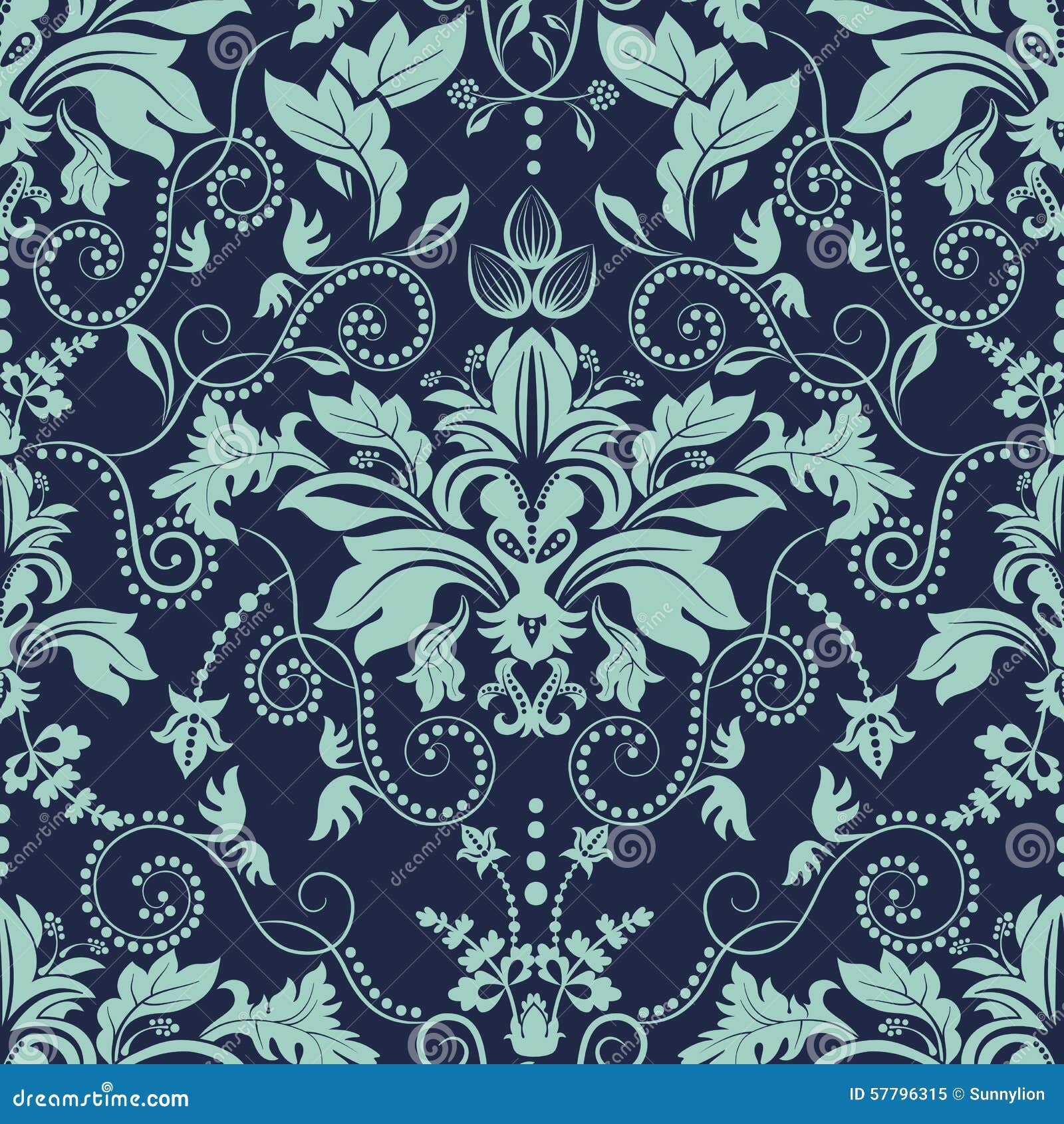 Seamless Damask Pattern Vector Illustration | CartoonDealer.com #11191108
