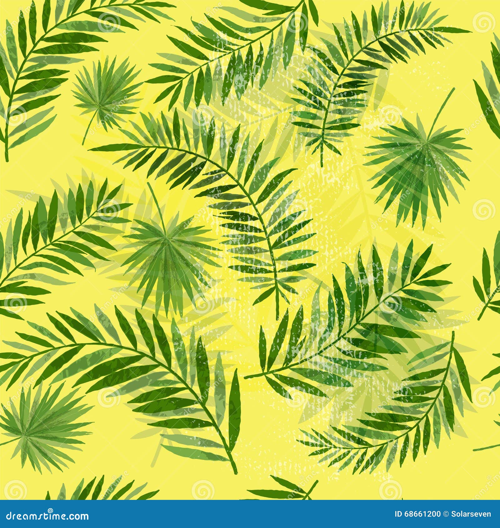 Vintage Seamless Palm Leaf Pattern Stock Vector - Illustration of ...