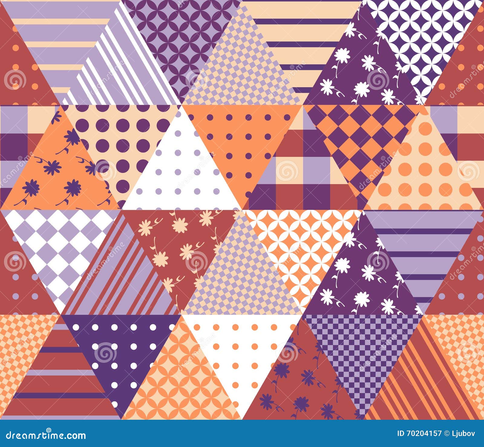 Vintage Seamless Patchwork Pattern. Geometric Triangle Tiles Stock ...