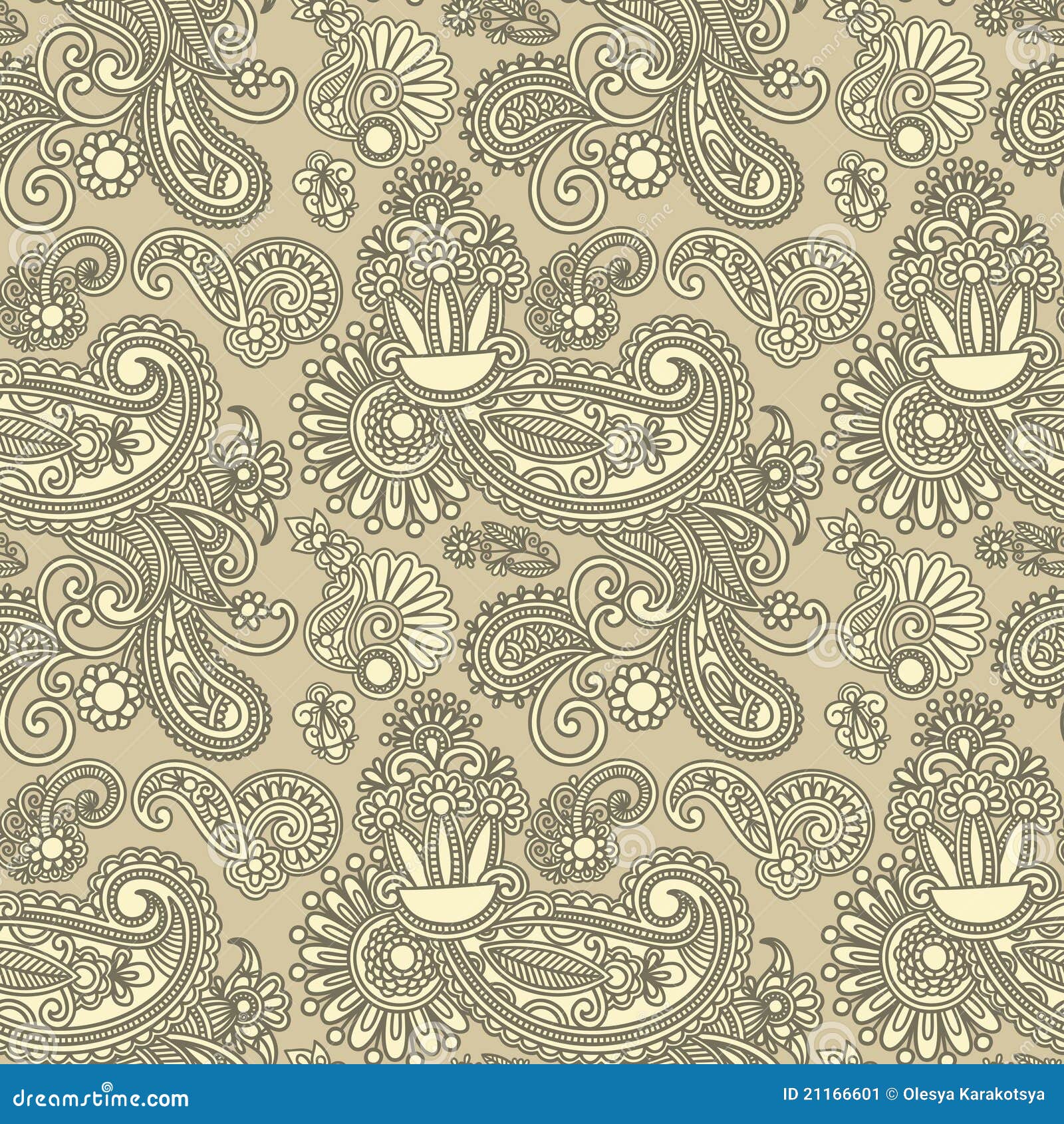 Vintage seamless pattern stock vector. Illustration of paisley - 21166601