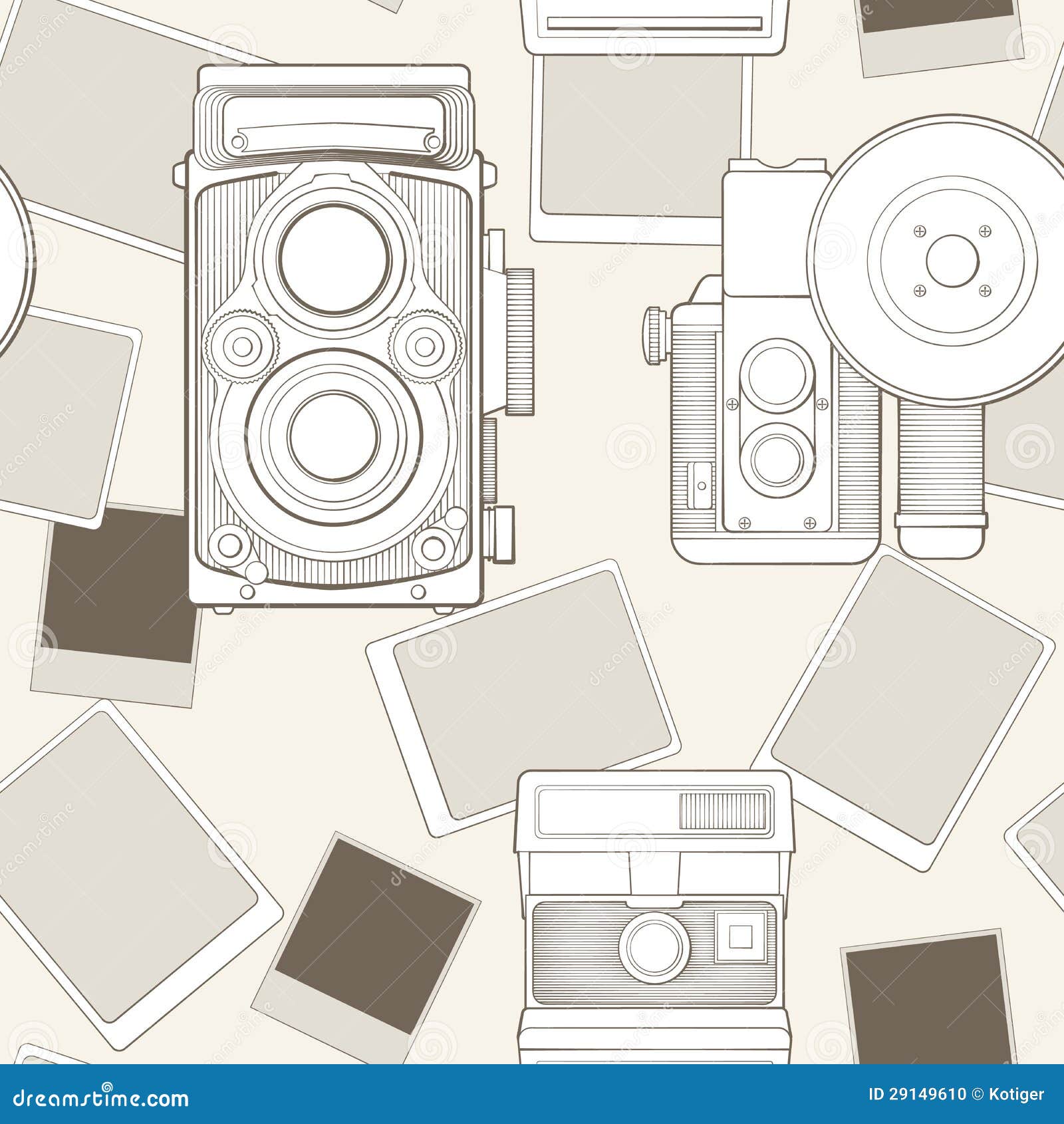 Vintage Seamless Pattern with Camera Stock Vector - Illustration of ...