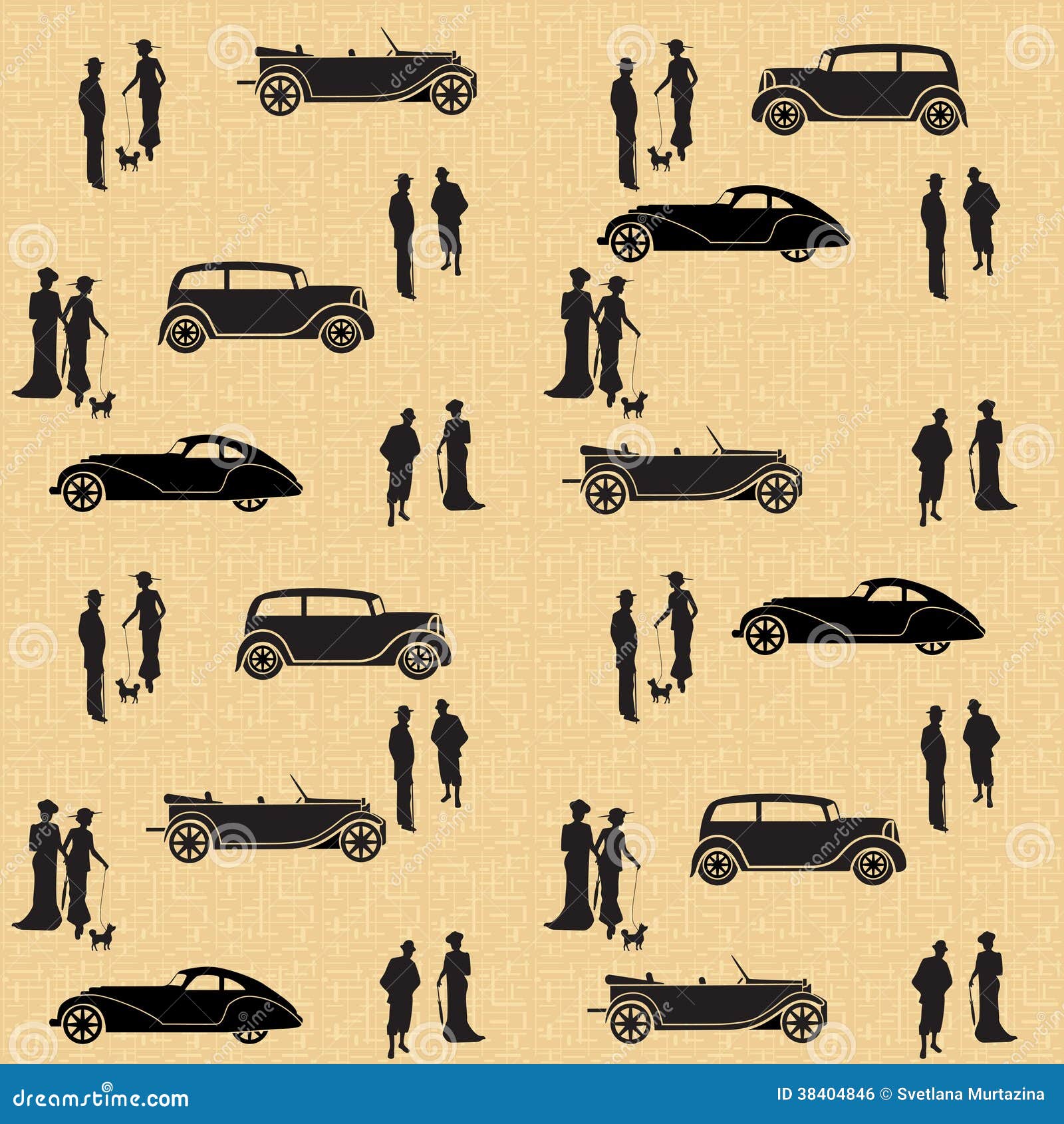 Vintage Seamless Pattern Cars Stock Illustrations – 890 Vintage ...