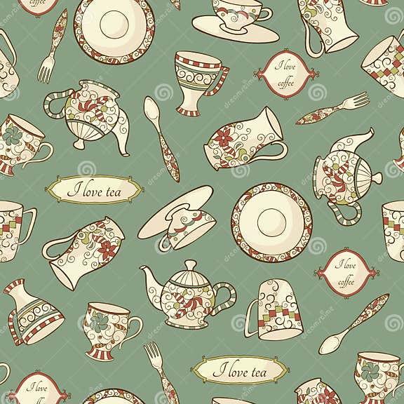 Vintage Seamless Pattern with China Stock Vector - Illustration of ...