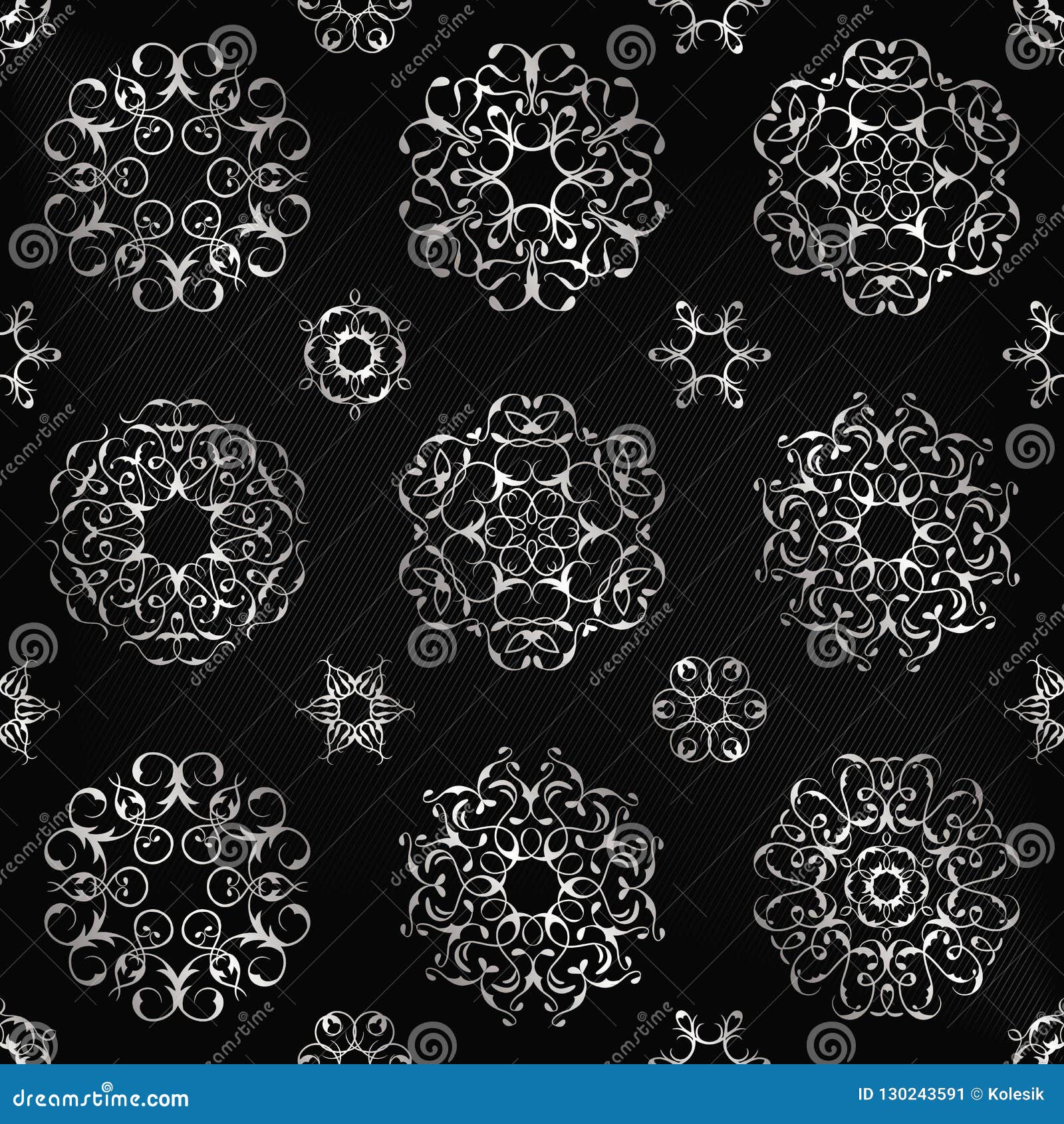 Vintage Seamless Pattern with Silver Decoration Stock Vector ...