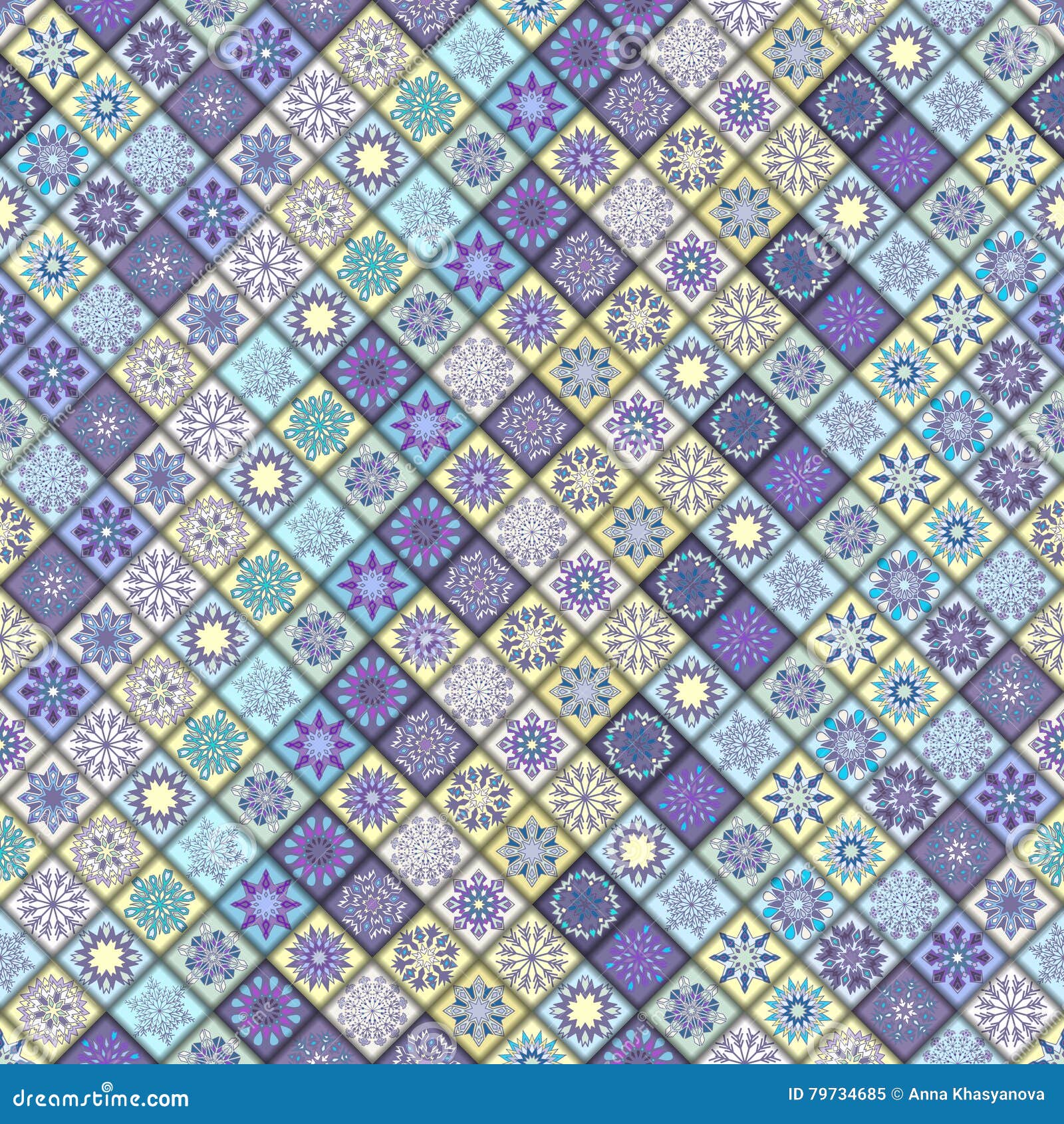 Vintage Seamless Pattern with Tile Patchwork Elements. Stock ...