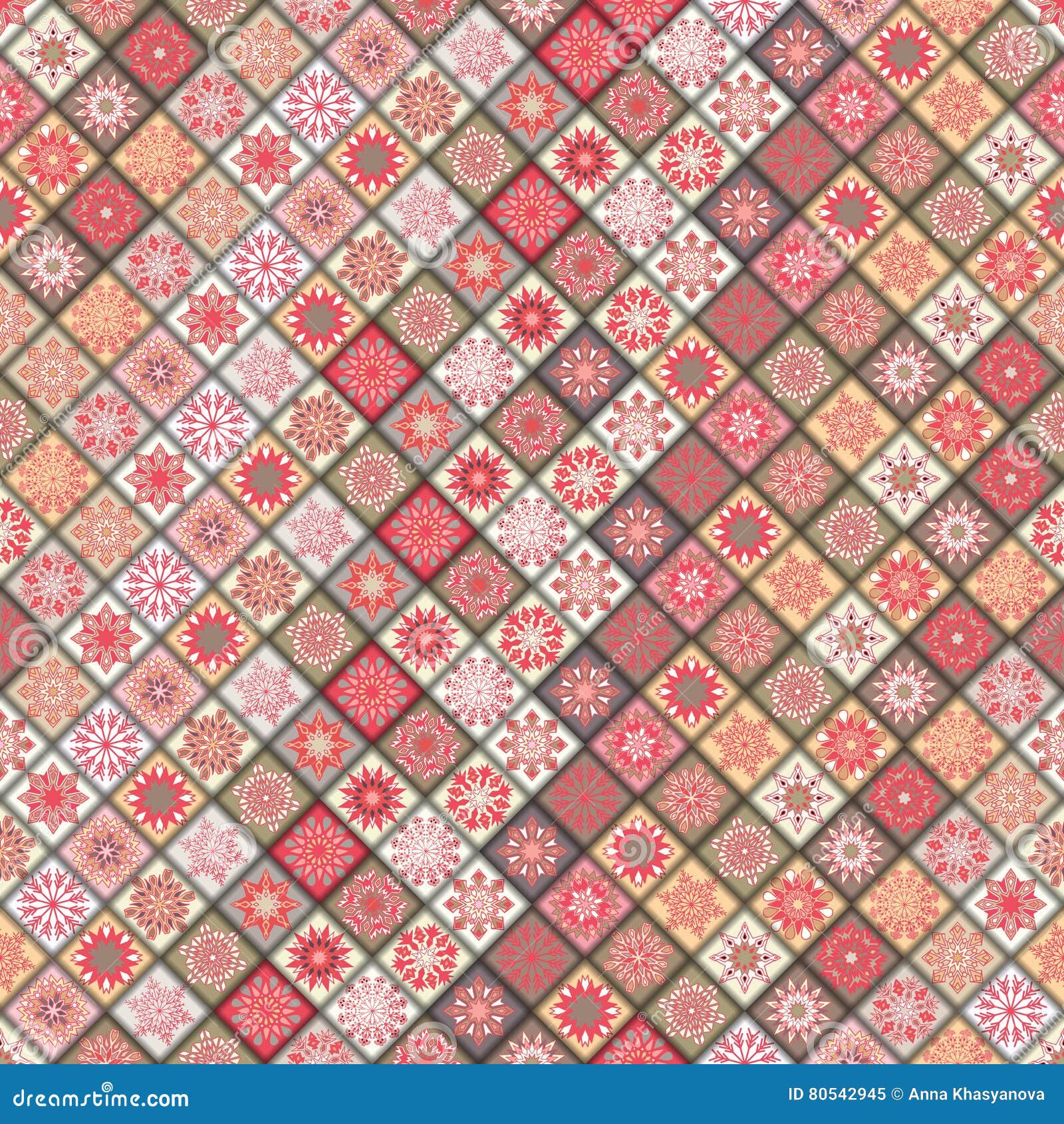 Vintage Seamless Pattern with Tile Patchwork Elements. Stock ...