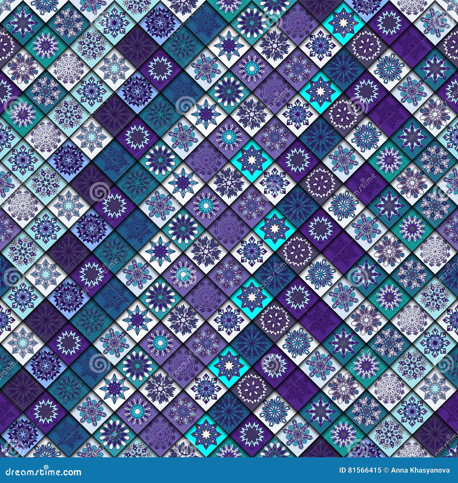 Vintage Seamless Pattern with Tile Patchwork Elements. Stock ...