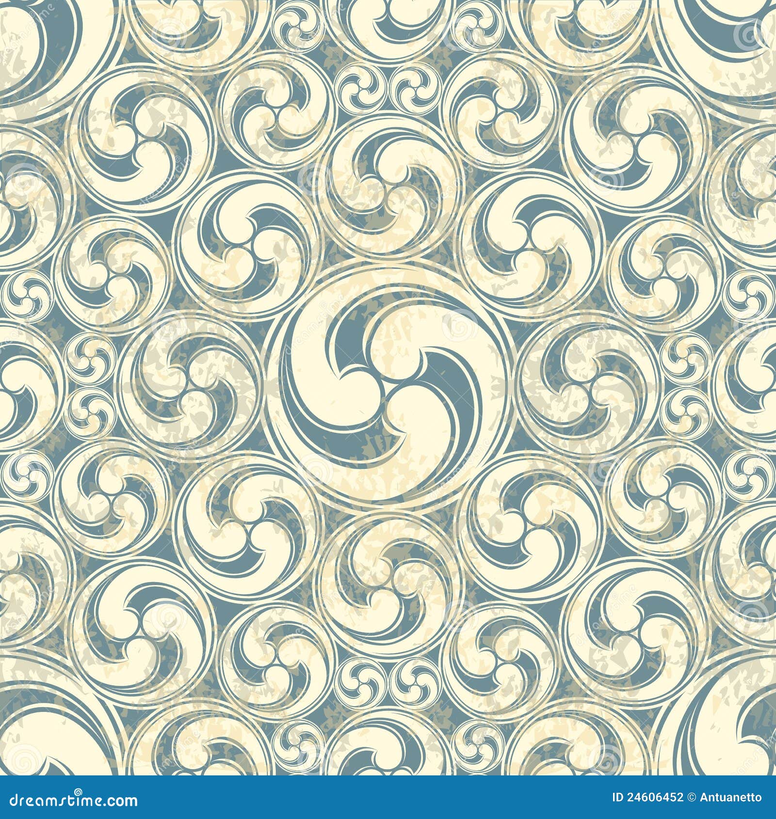 Vintage Seamless Pattern with Waves Stock Vector - Illustration of ...