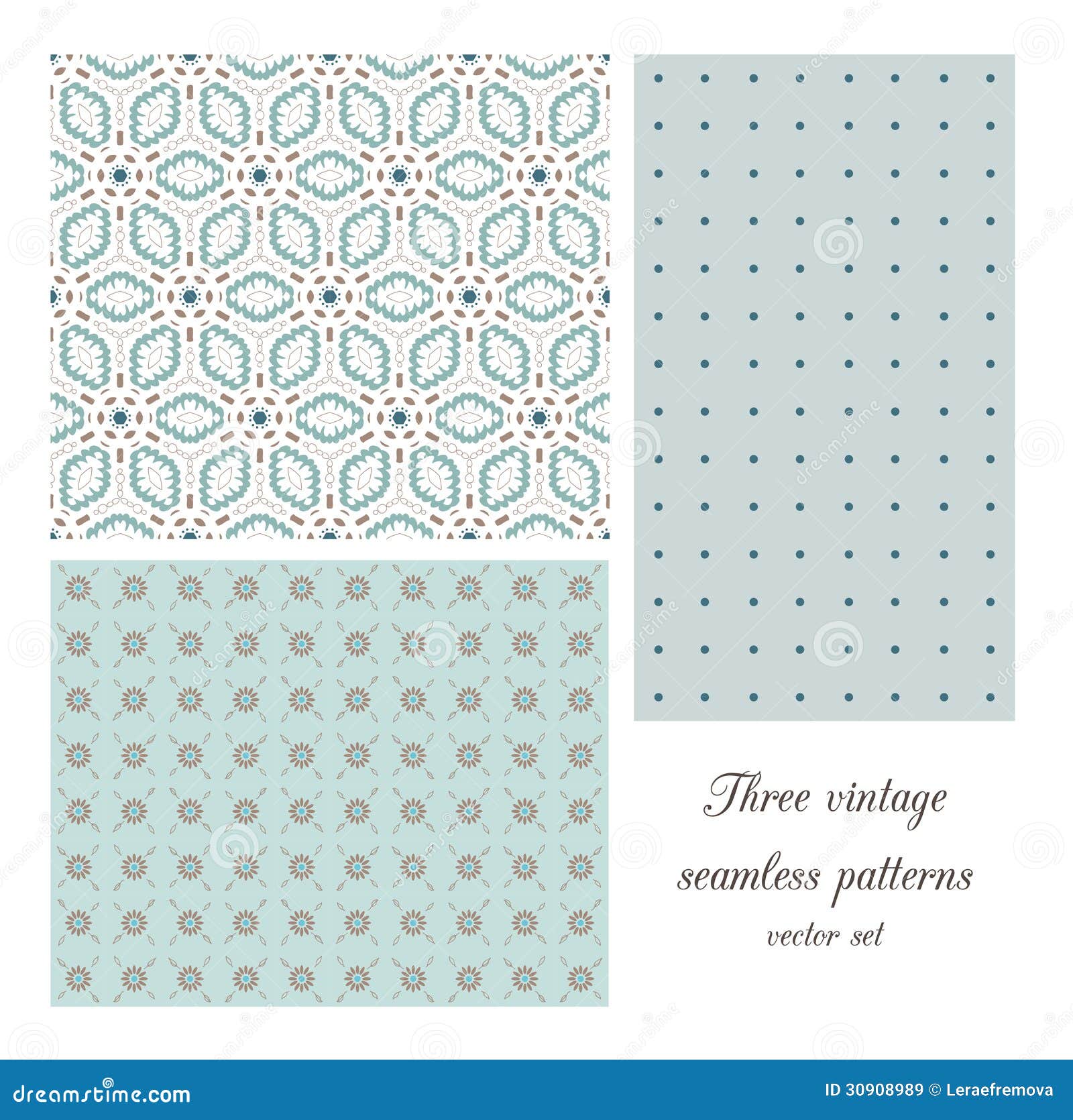 Vintage seamless patterns stock vector. Illustration of seamless - 30908989