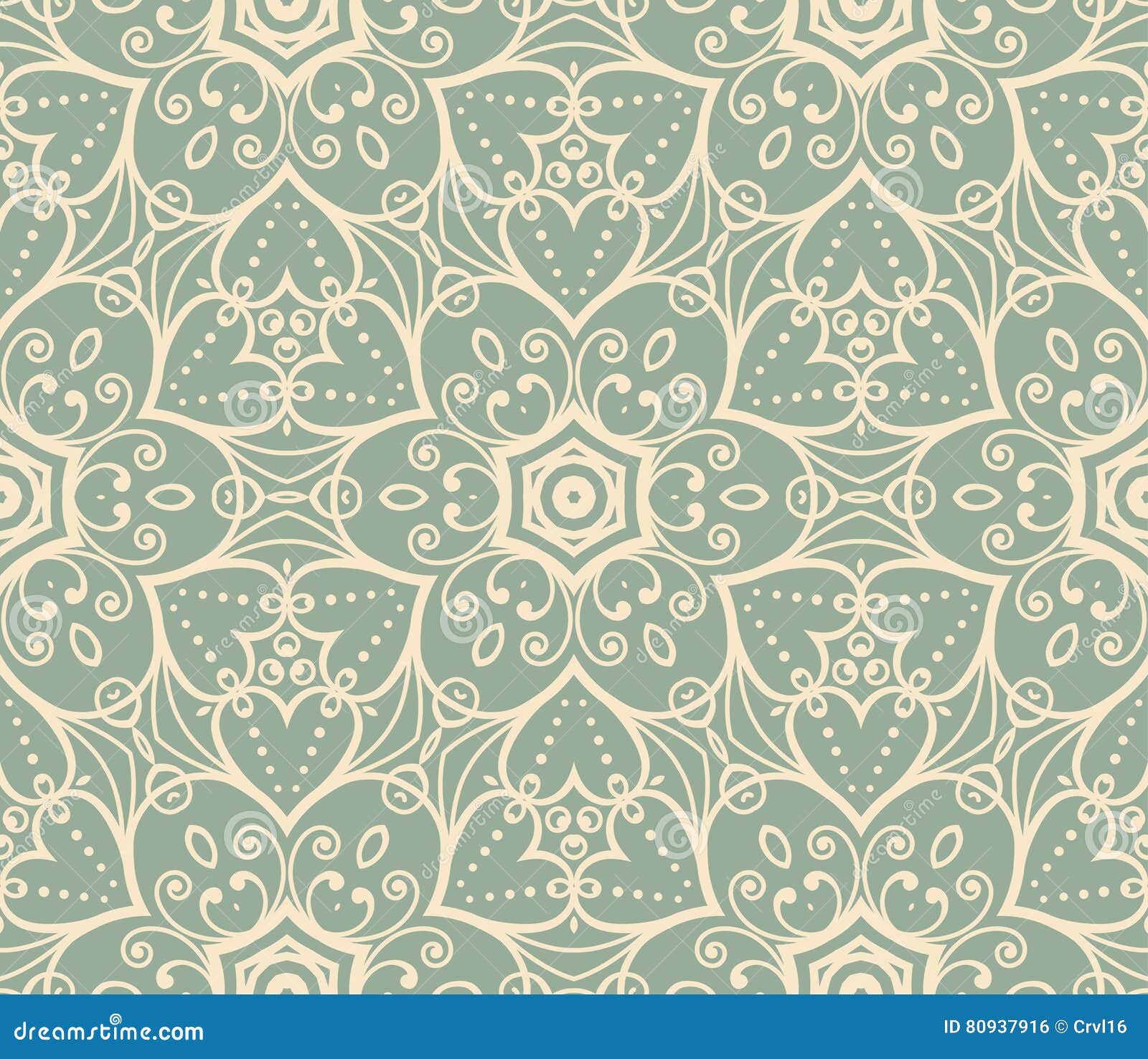 Vintage Seamless Vector Wallpaper Stock Vector - Illustration of ...
