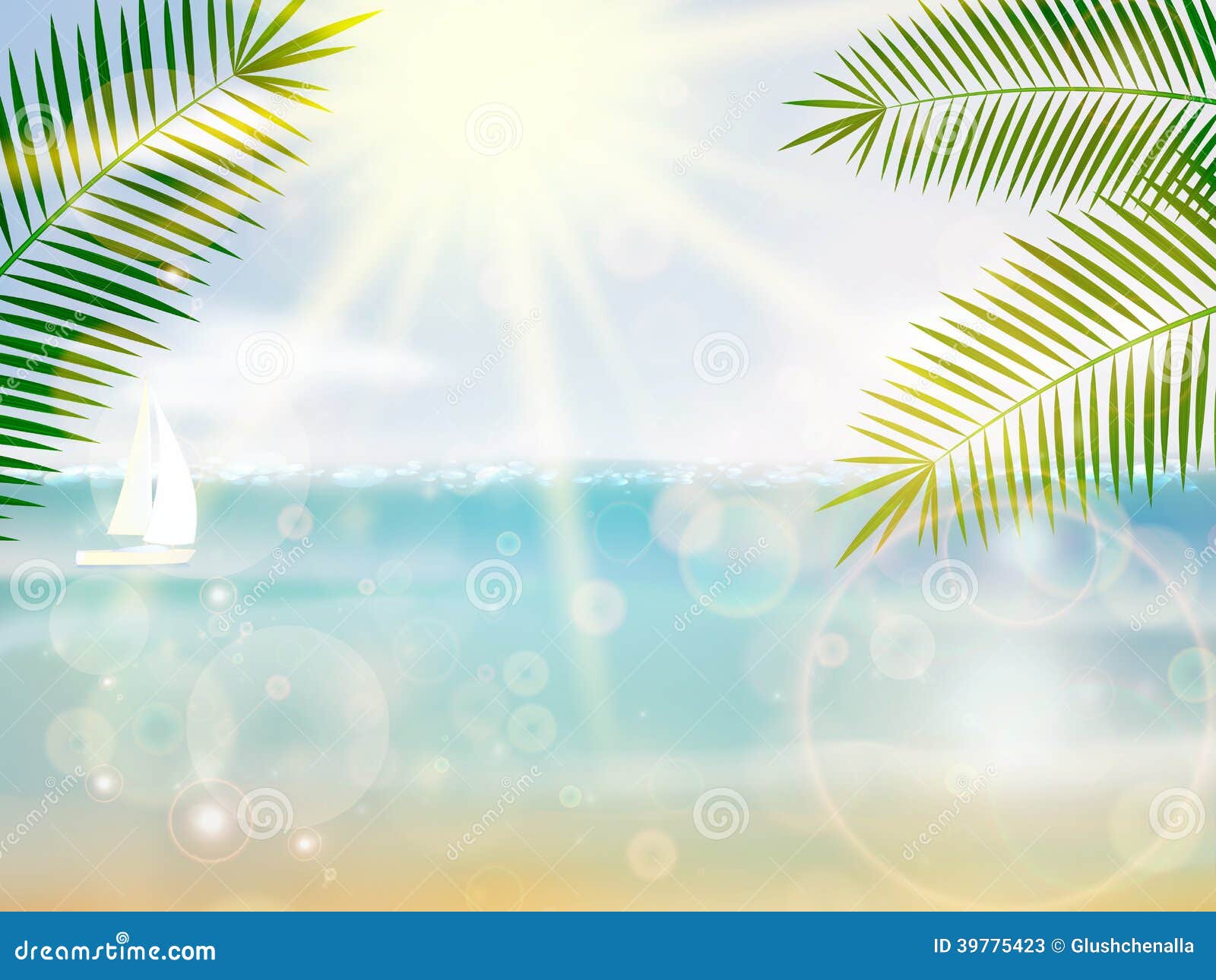 Vintage Seaside View Poster. Stock Vector - Illustration of ocean ...