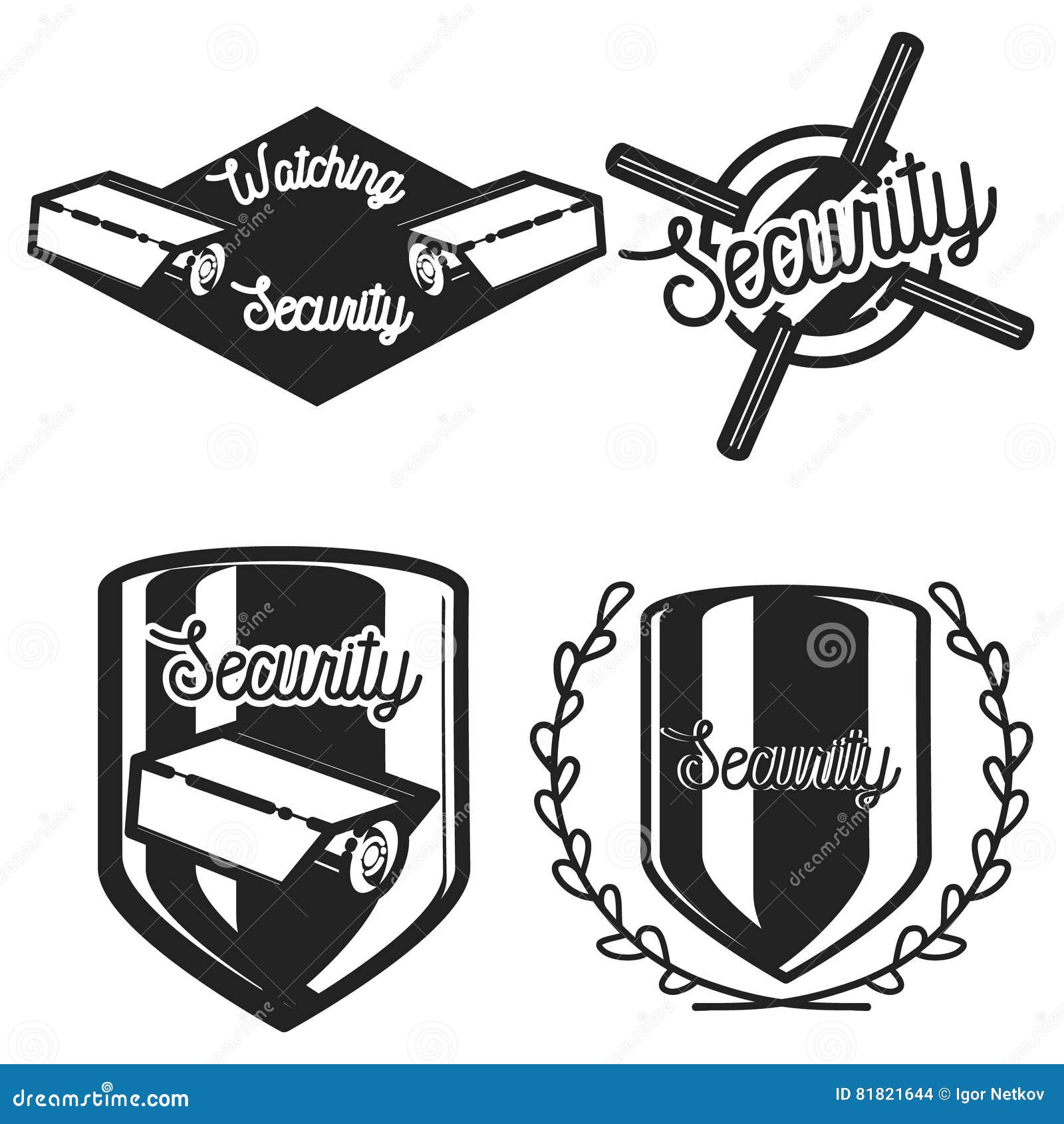 Vintage security emblems stock vector. Illustration of defense - 81821644