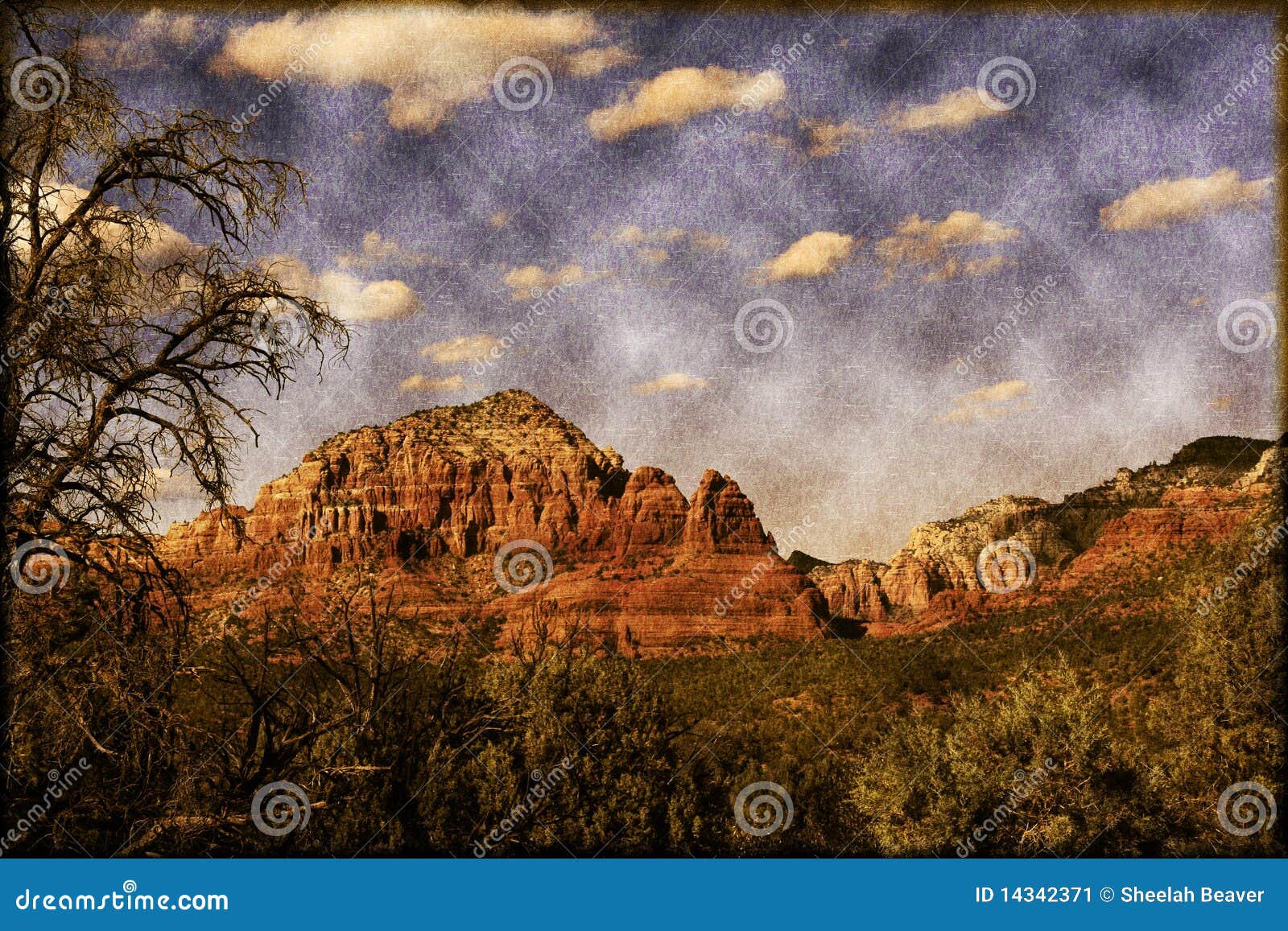 Vintage Sedona stock image. Image of postcard, vintage - 14342371