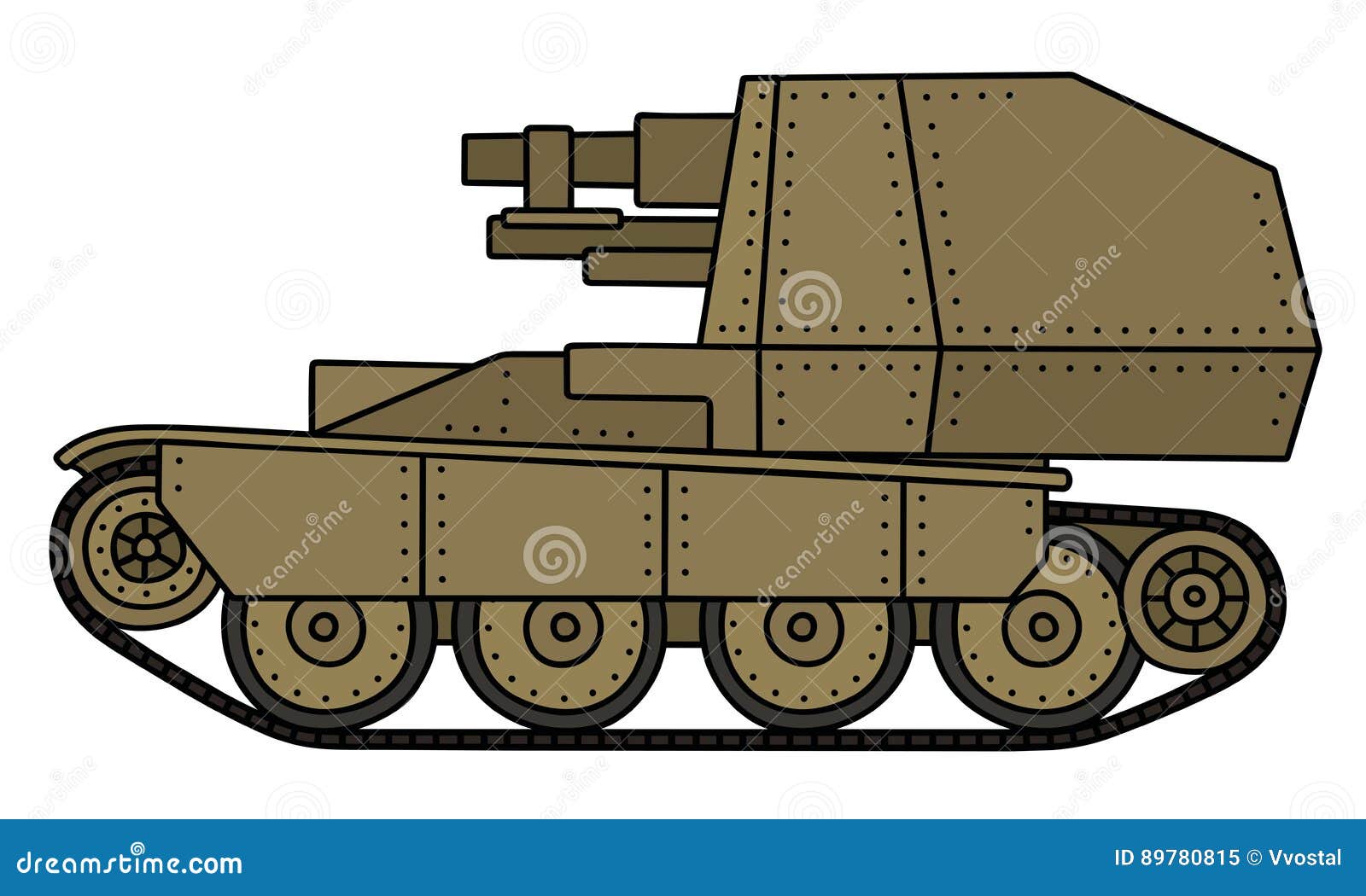 Self-propelled Artillery Icon Set. Army Artillery Systems ...