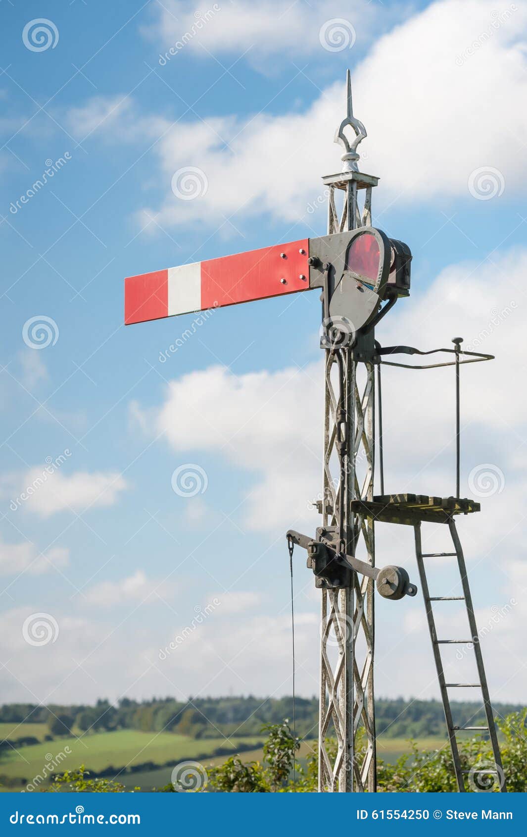 Red Semaphore Signal On Railway Royalty-Free Stock Image ...