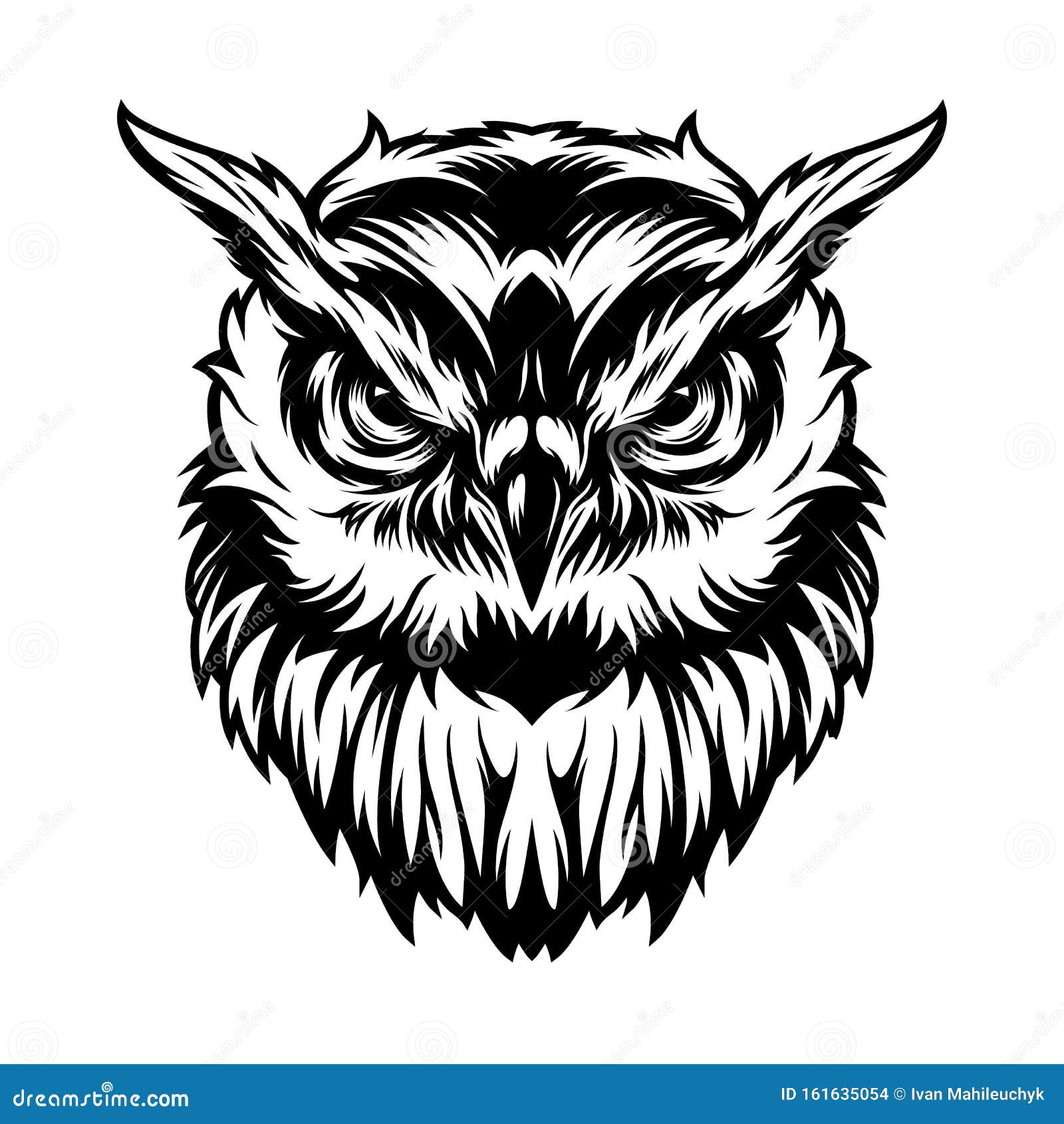 Vintage Serious Owl Head Concept Stock Vector Illustration Of Concept Element 161635054