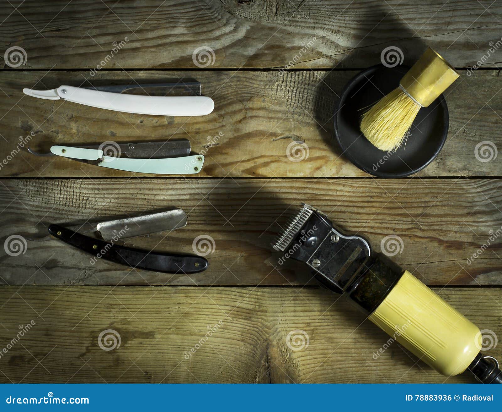 Vintage set of Barber. stock photo. Image of barbershop - 78883936