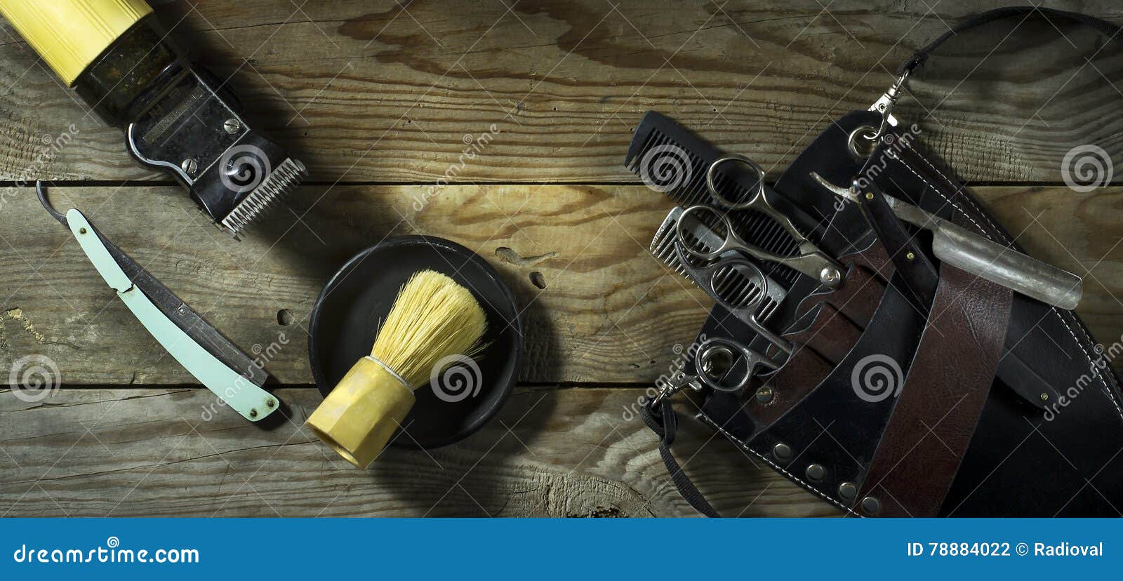 Vintage set of Barber. stock photo. Image of razor, design - 78884022