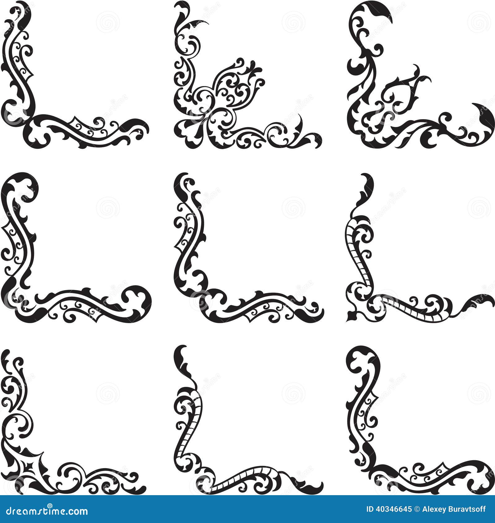 Vintage set of corners stock illustration. Illustration of classical ...