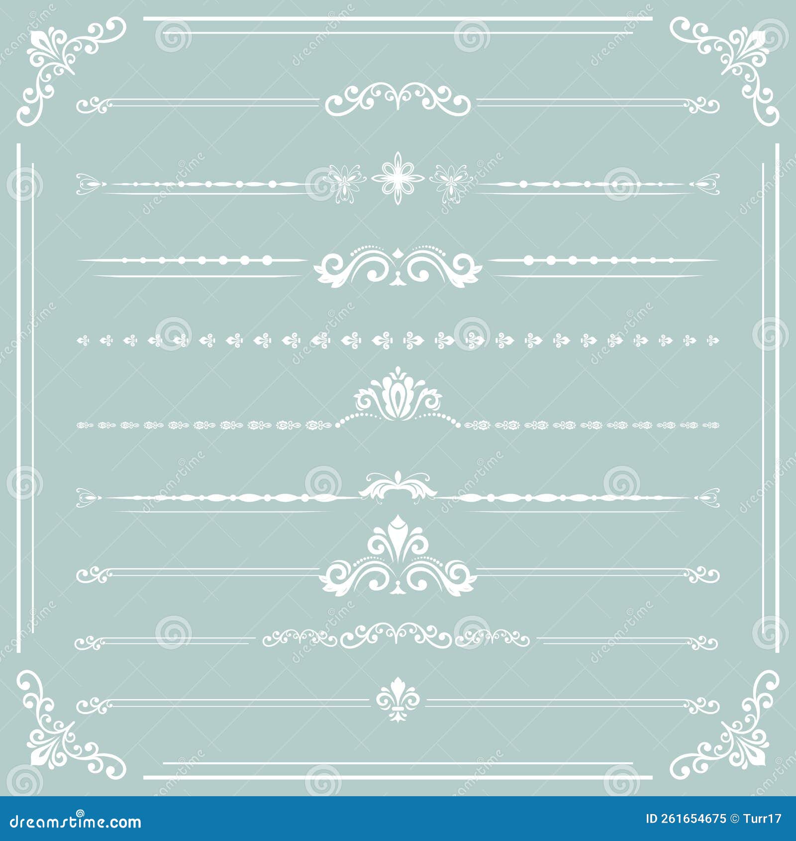 Set of Horizontal Patterns stock illustration. Illustration of monogram ...