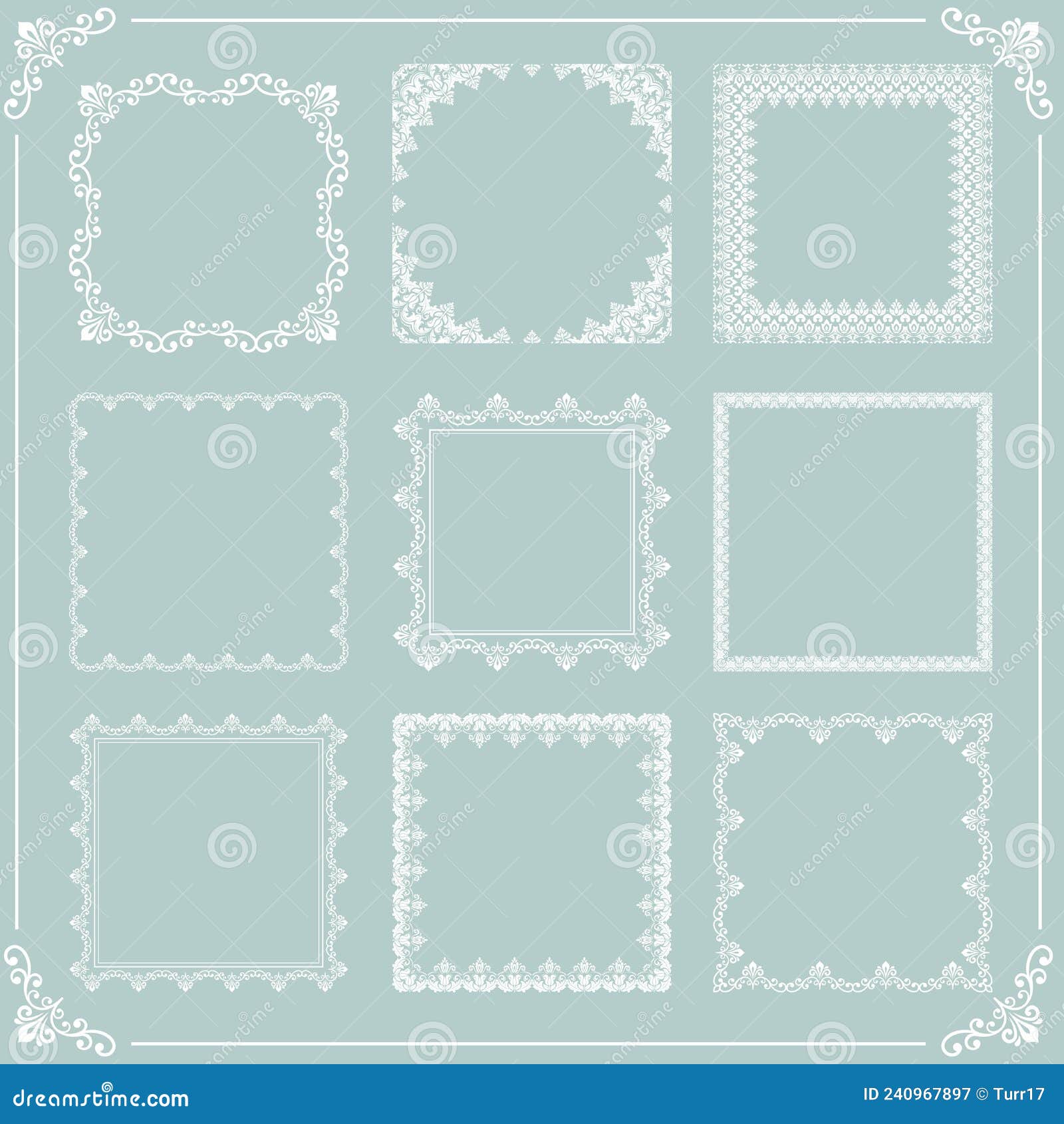 Vintage Set of Square Elements Stock Illustration - Illustration of ...