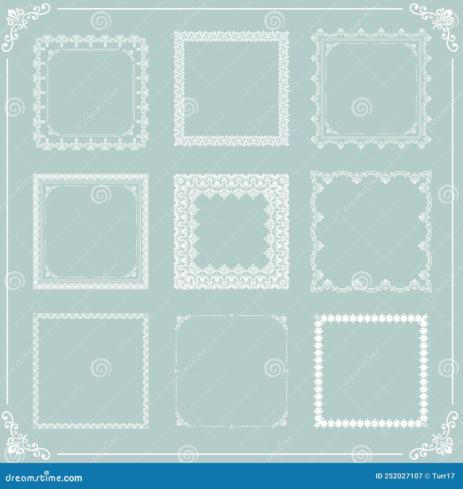 Vintage Set of Square Elements Stock Illustration - Illustration of ...