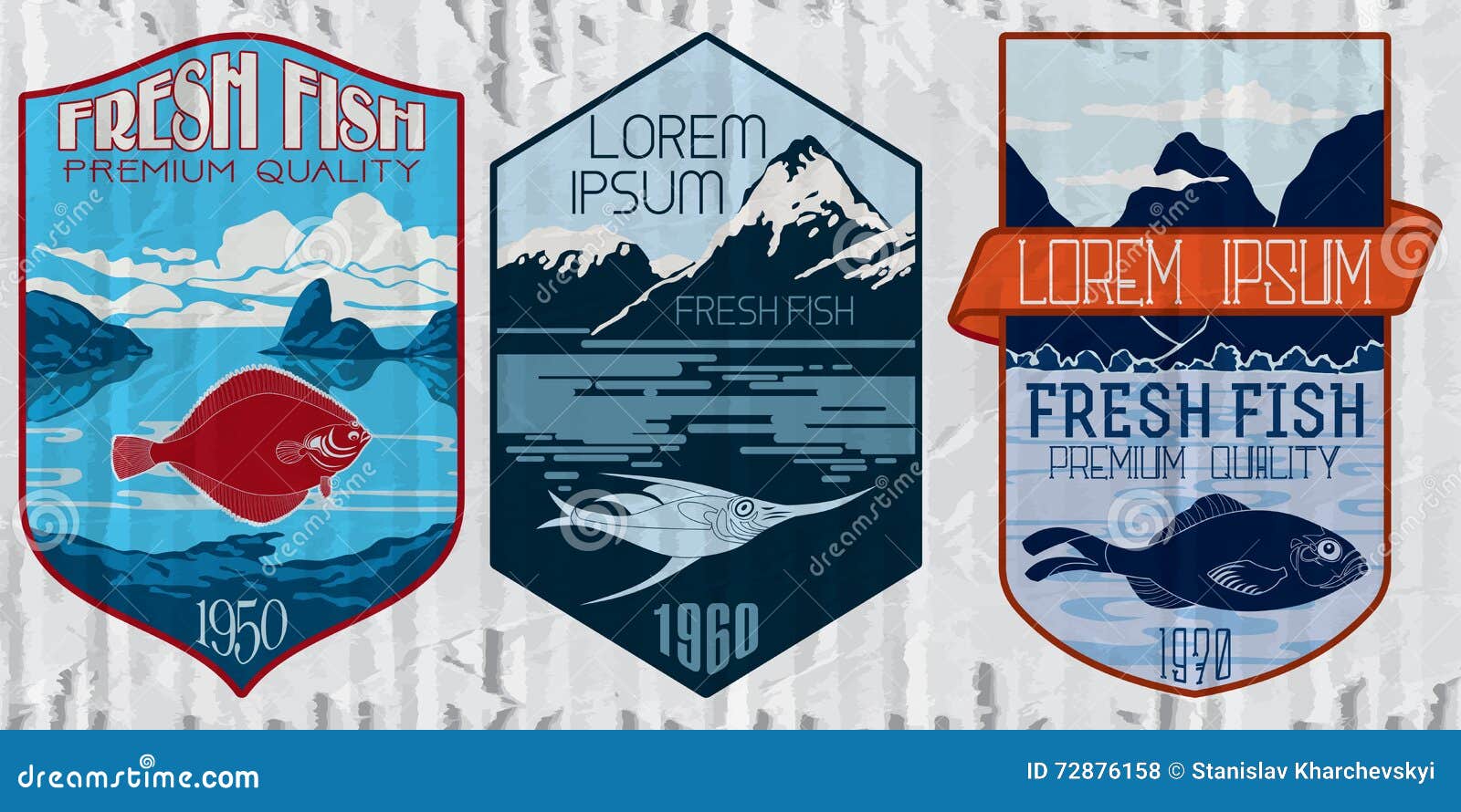 Vintage Set of Fish - Vector Stock Vector - Illustration of luce ...