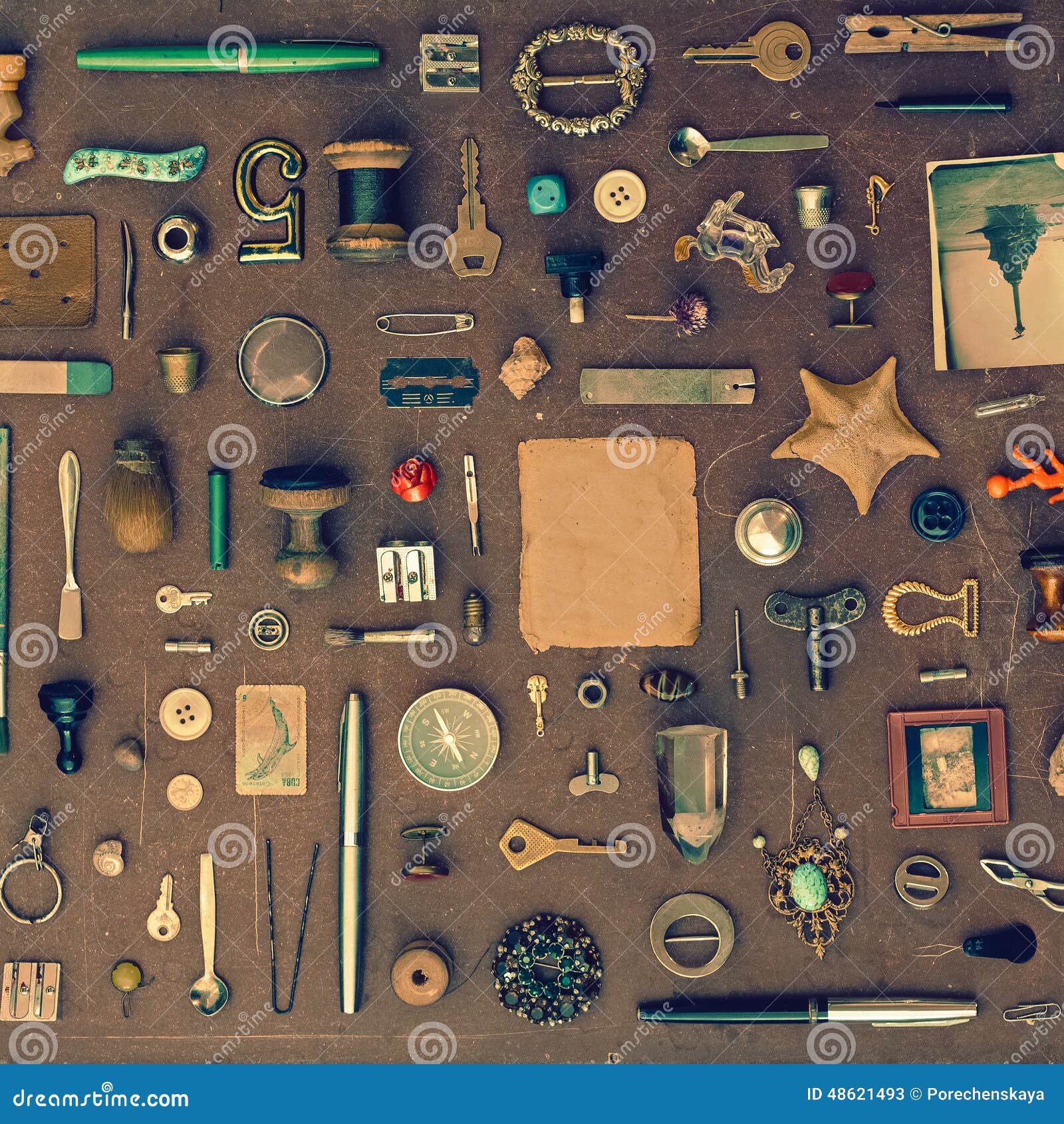 Vintage set of old things stock image. Image of recycled - 48621493