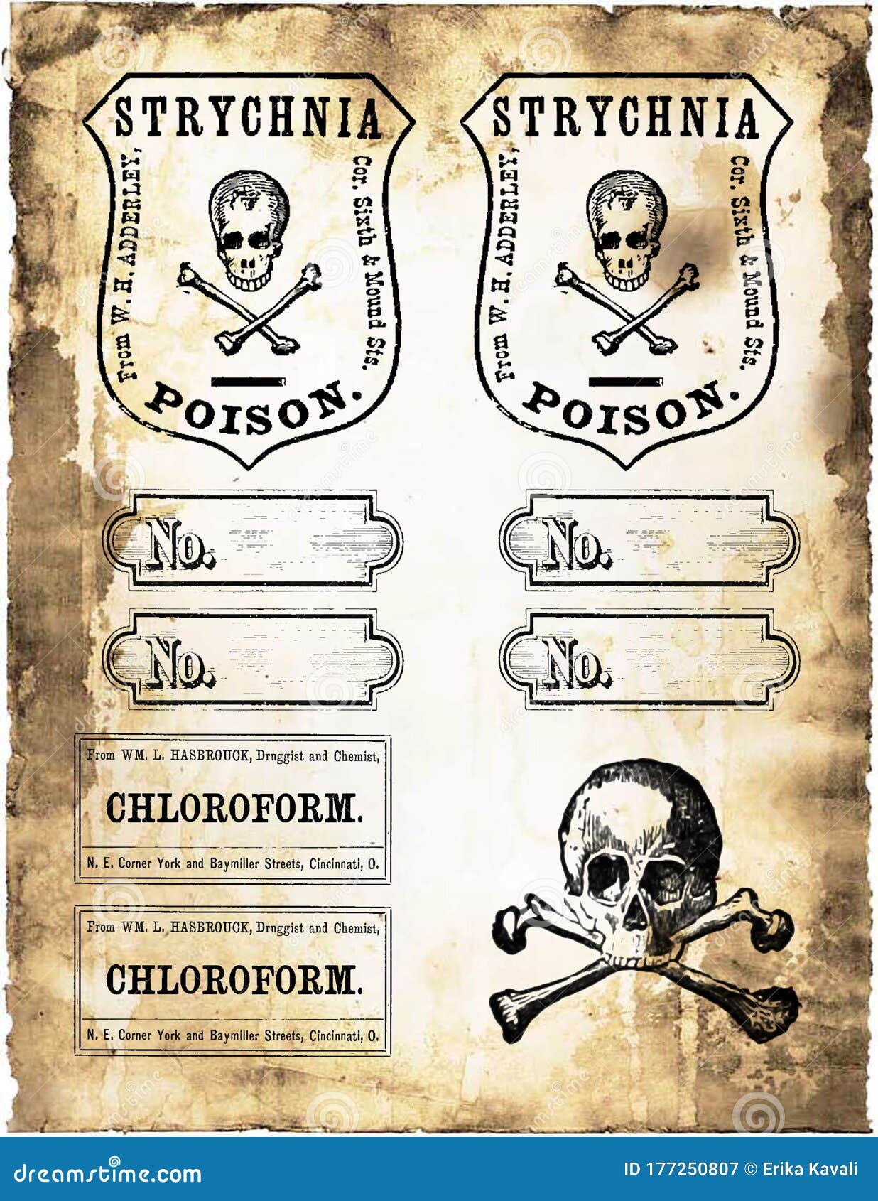 Vintage Set Of Poison Labels Stock Image | CartoonDealer.com #177250807