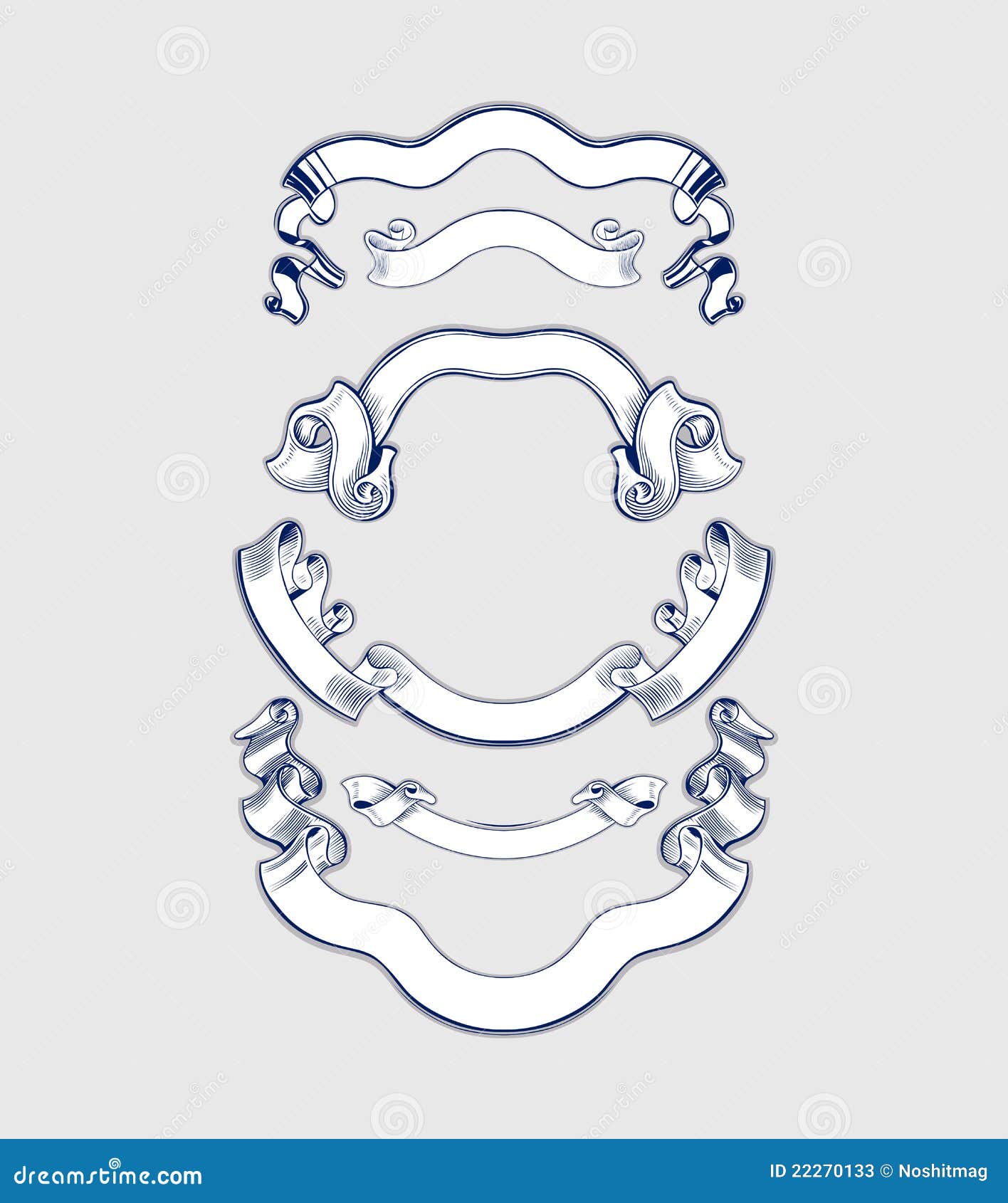 Vintage set ribbon stock vector. Illustration of baroque - 22270133