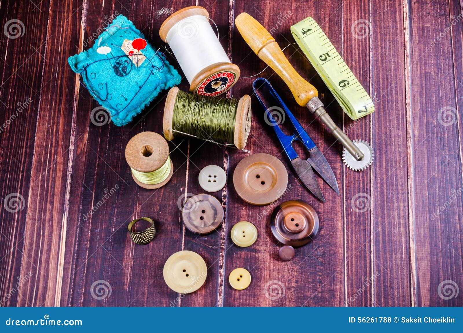 Vintage set of sewing tool stock photo. Image of heap - 56261788