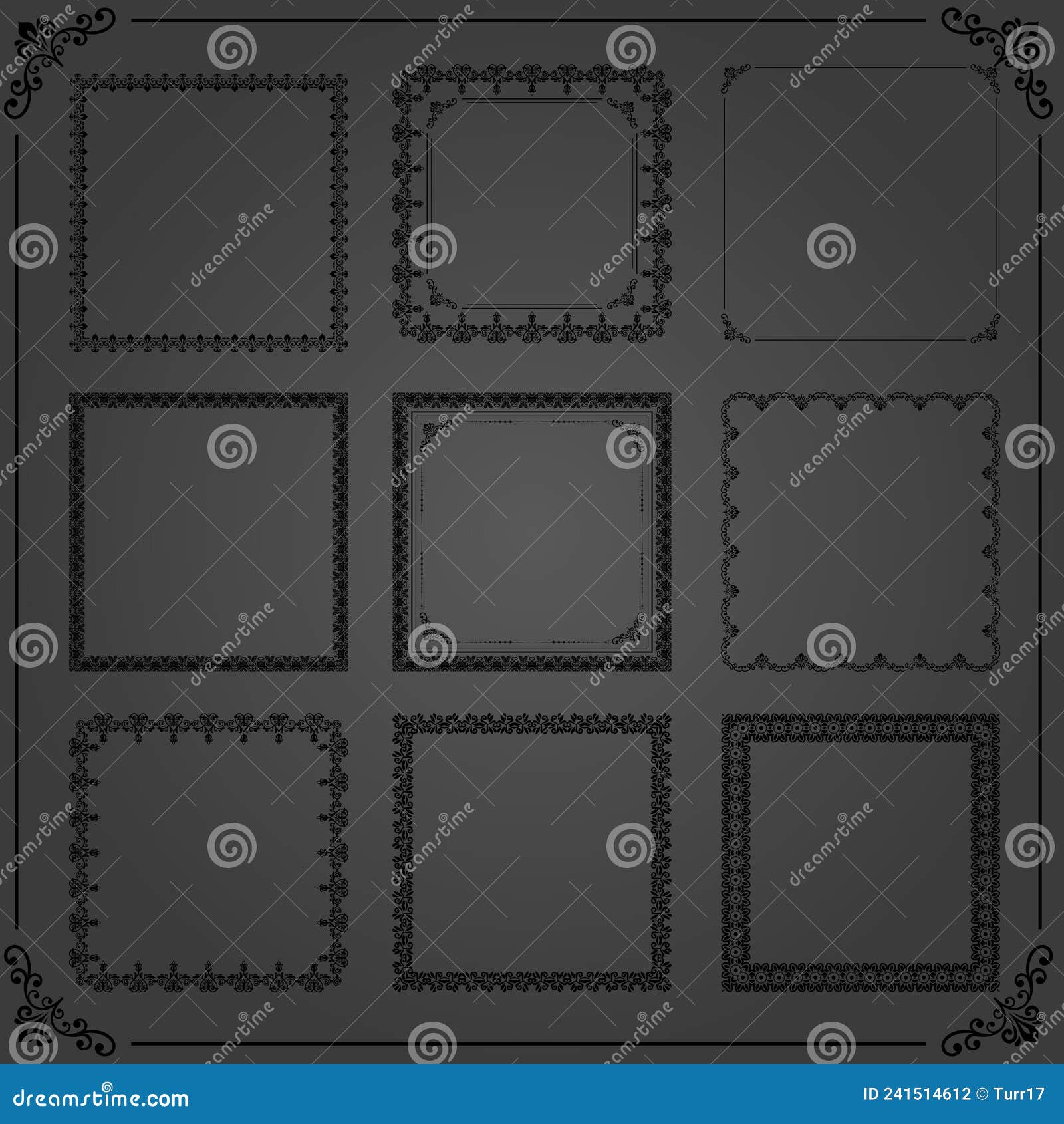 Vintage Set of Square Elements Stock Illustration - Illustration of ...