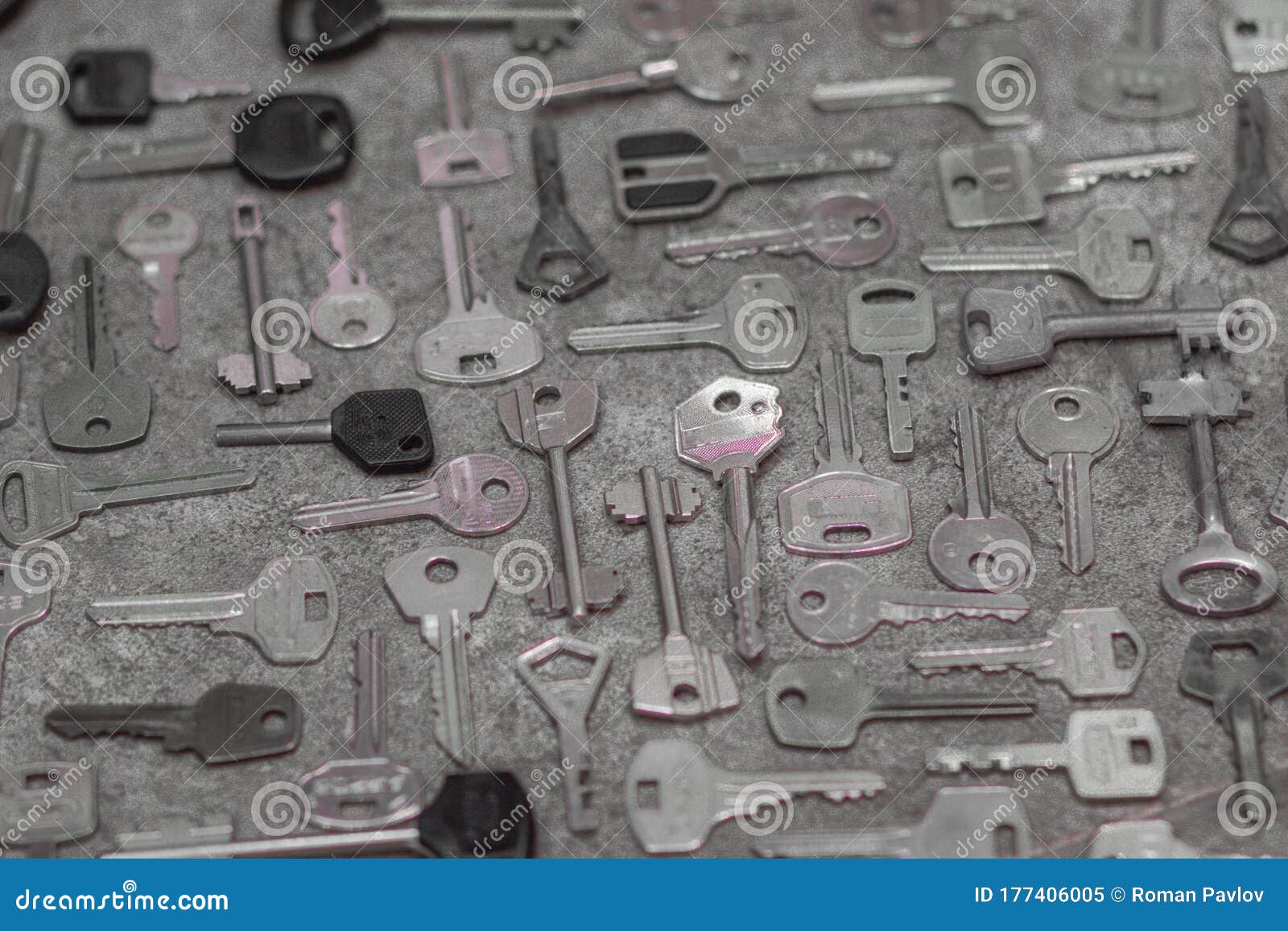 A Set of Different Metal Keys from Secret Locks Stock Image - Image of ...